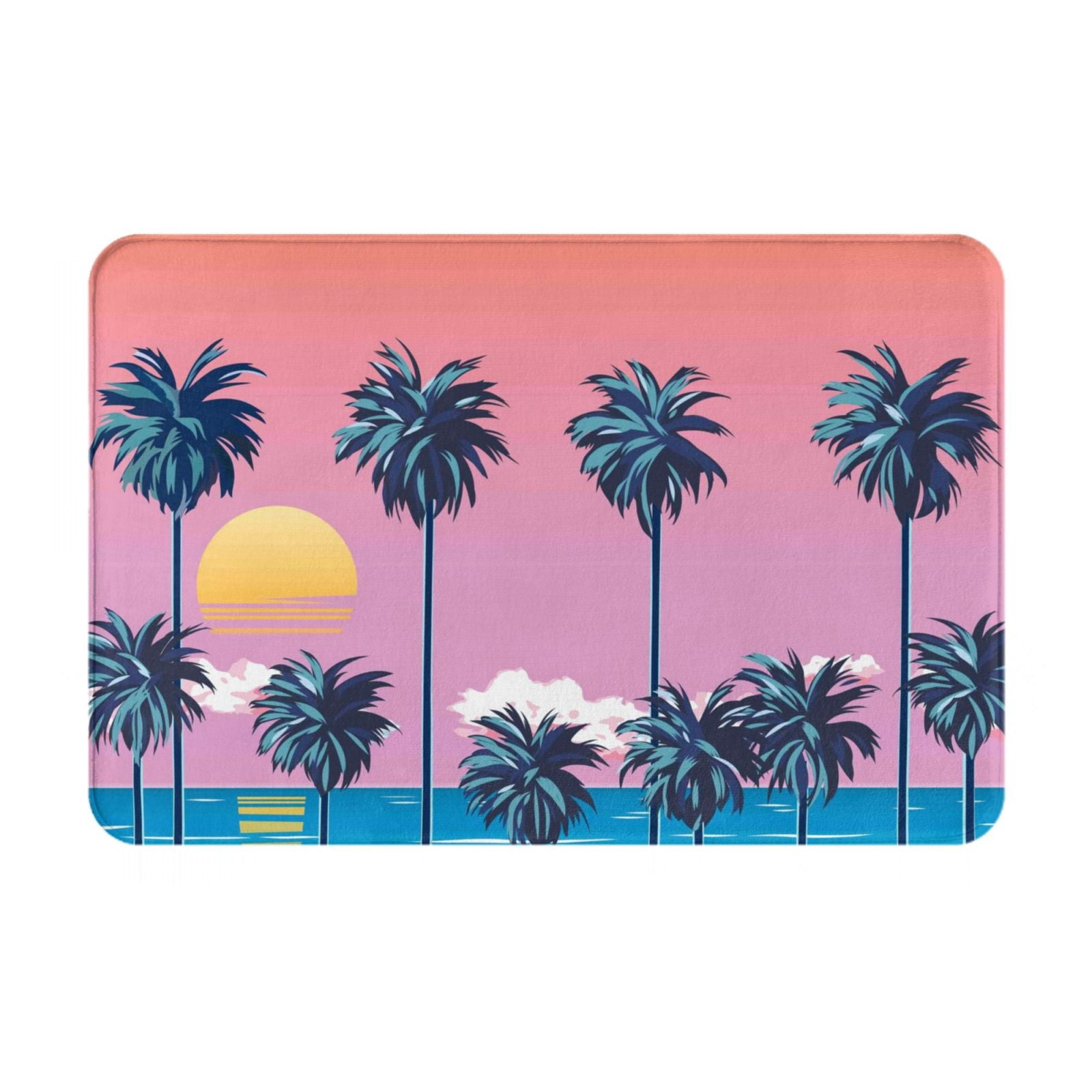 Junzan Beach With Palm Trees Custom Funny Welcome Doormat Personalized ...
