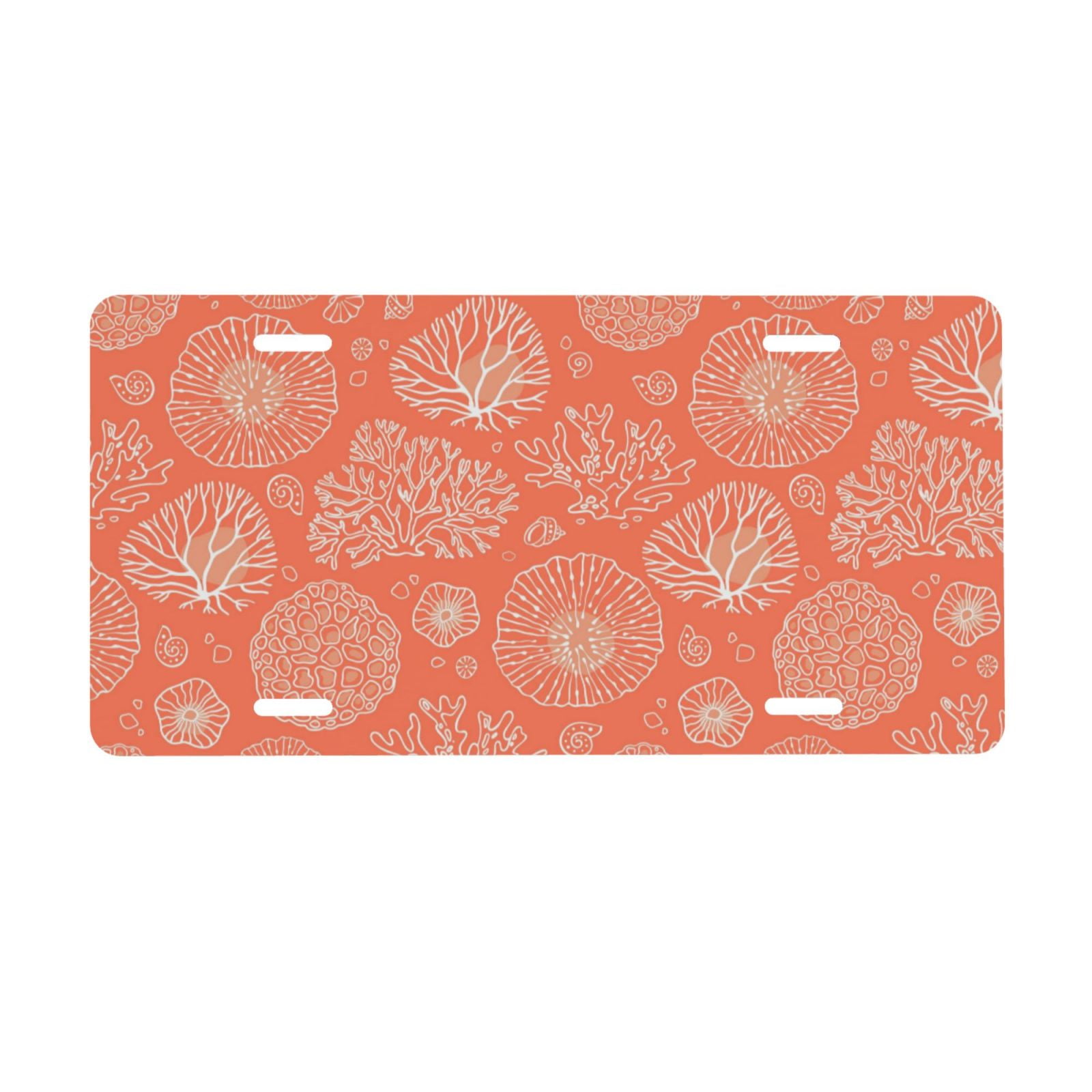 Junzan Beautiful Corals Front License Plate Covers Decorative Car Metal ...