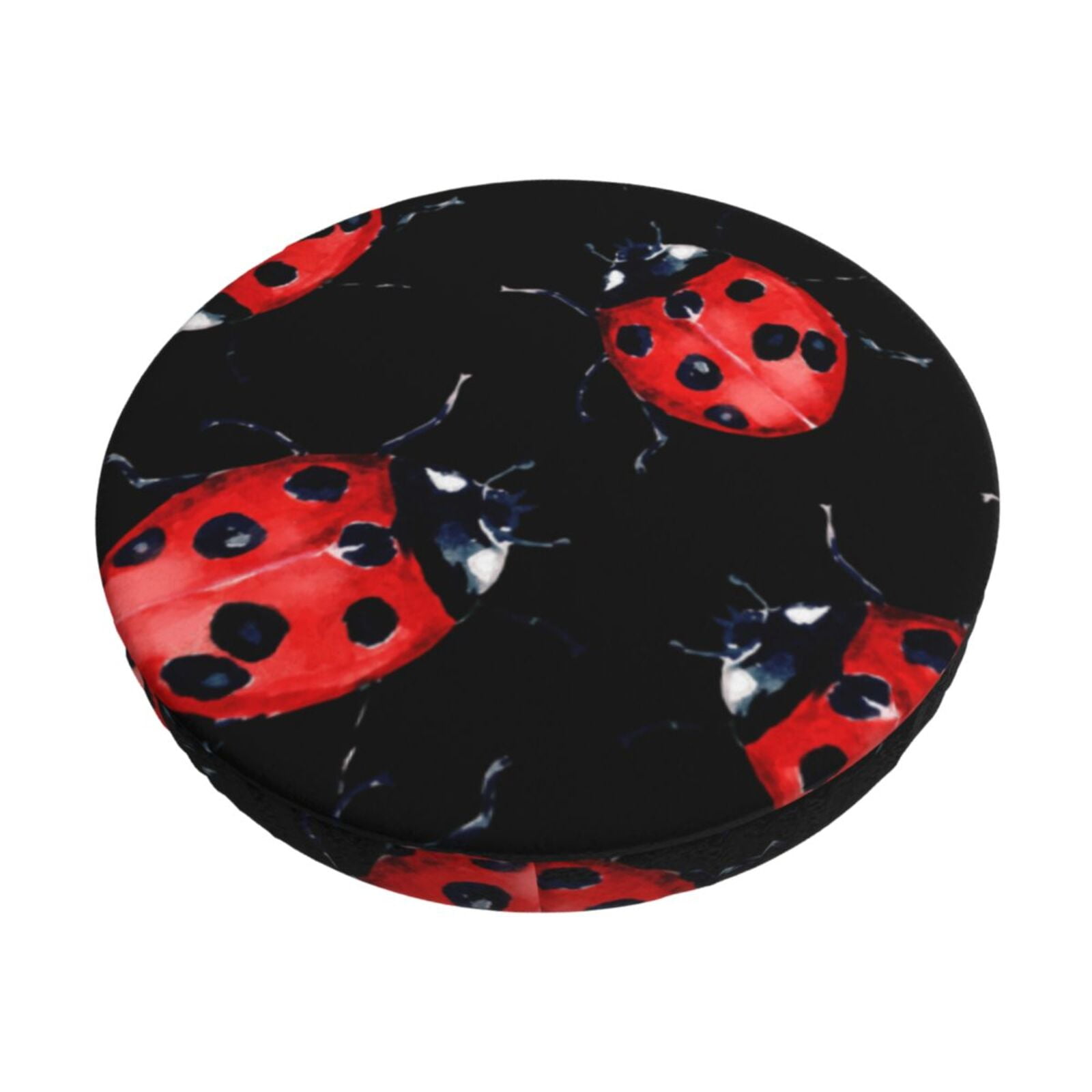 Junzan Beautiful Red Ladybug Bar Stool Cover Round Seat Cushion With ...