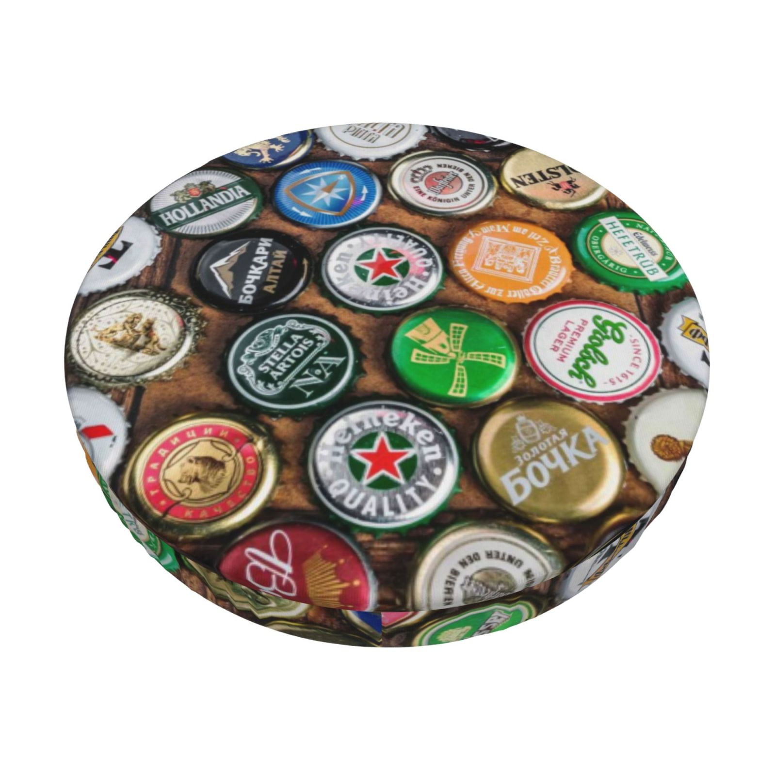 Junzan Beer Caps Bar Stool Cover Round Seat Cushion With Elastic ...