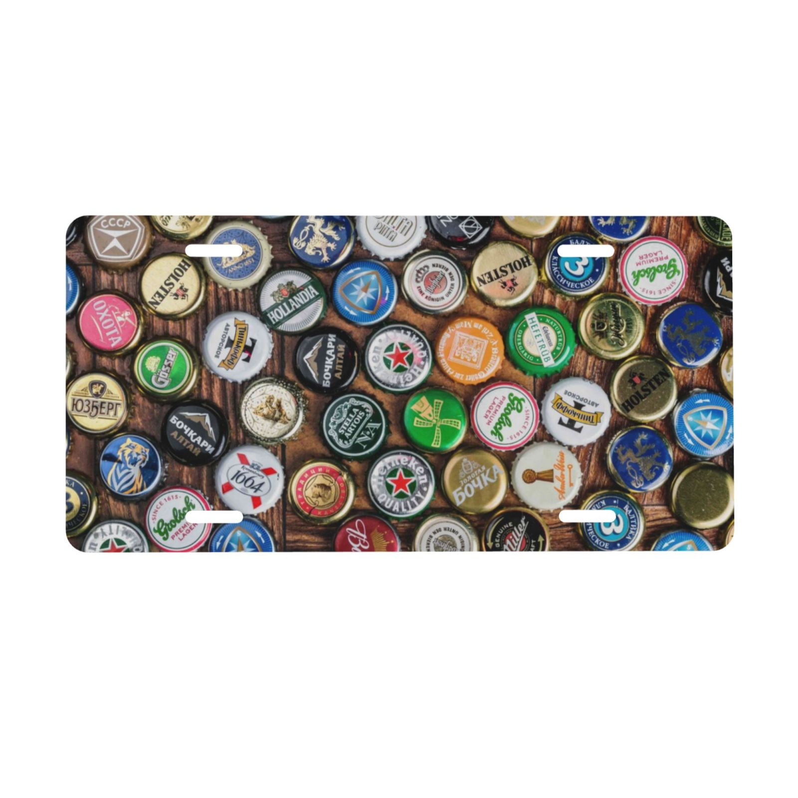 Junzan Beer Caps Front License Plate Covers Decorative Car Metal Plates ...