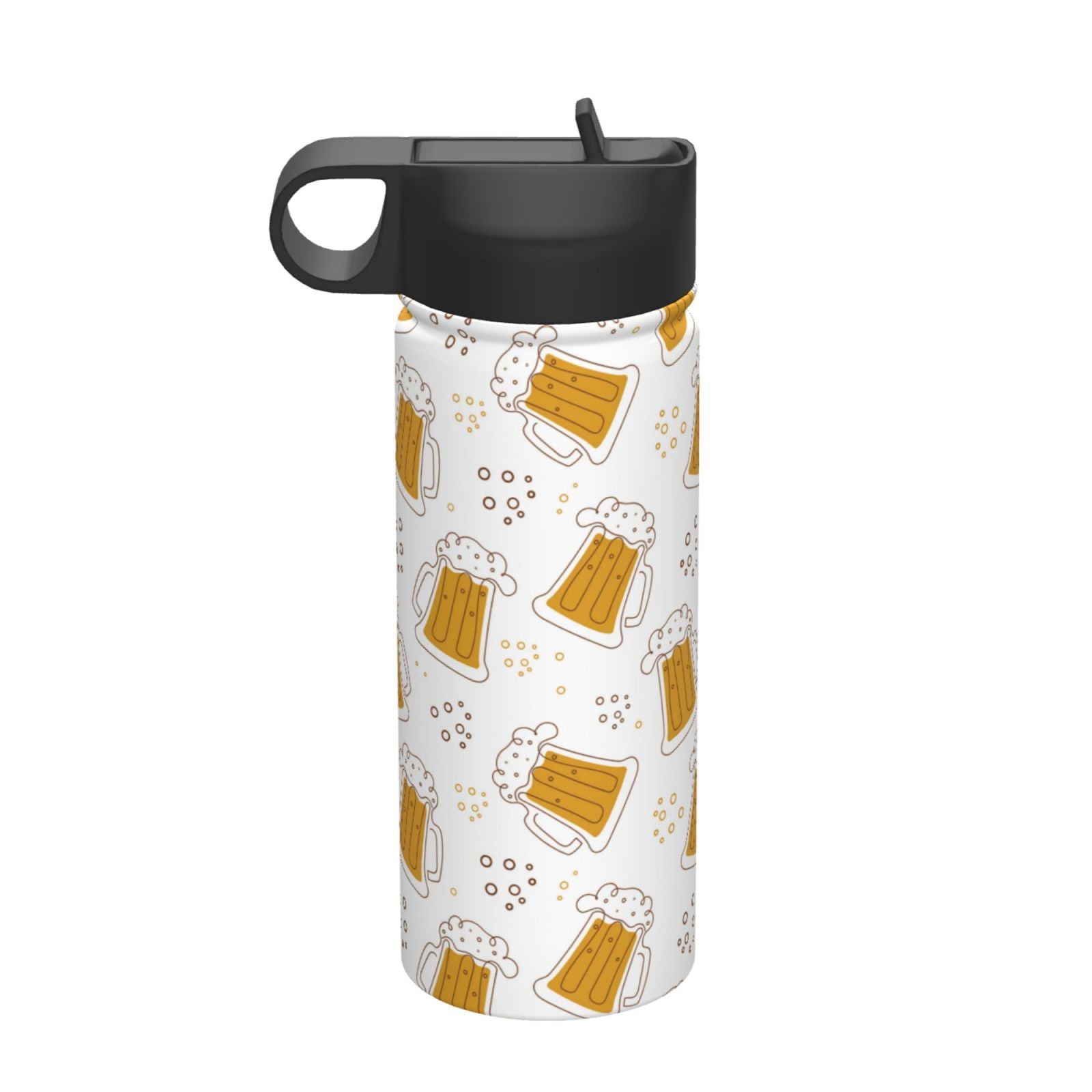 Junzan Beer Pattern Stainless Steel Sports Water Cup Flask,18OZ Water ...