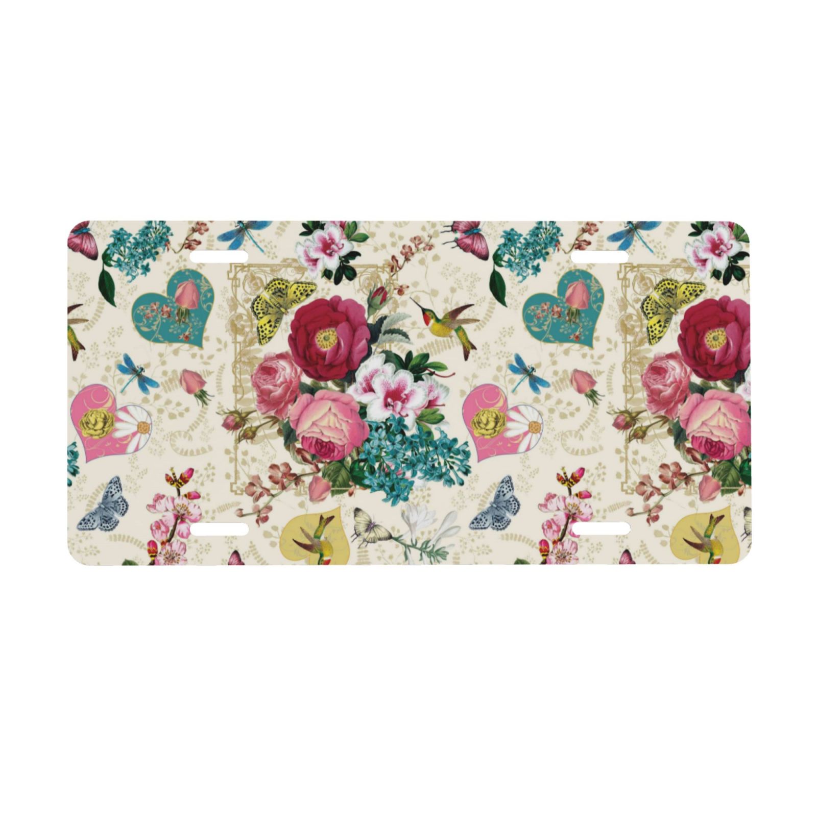 Junzan Bird Butterfly Rose Front License Plate Covers Decorative Car ...