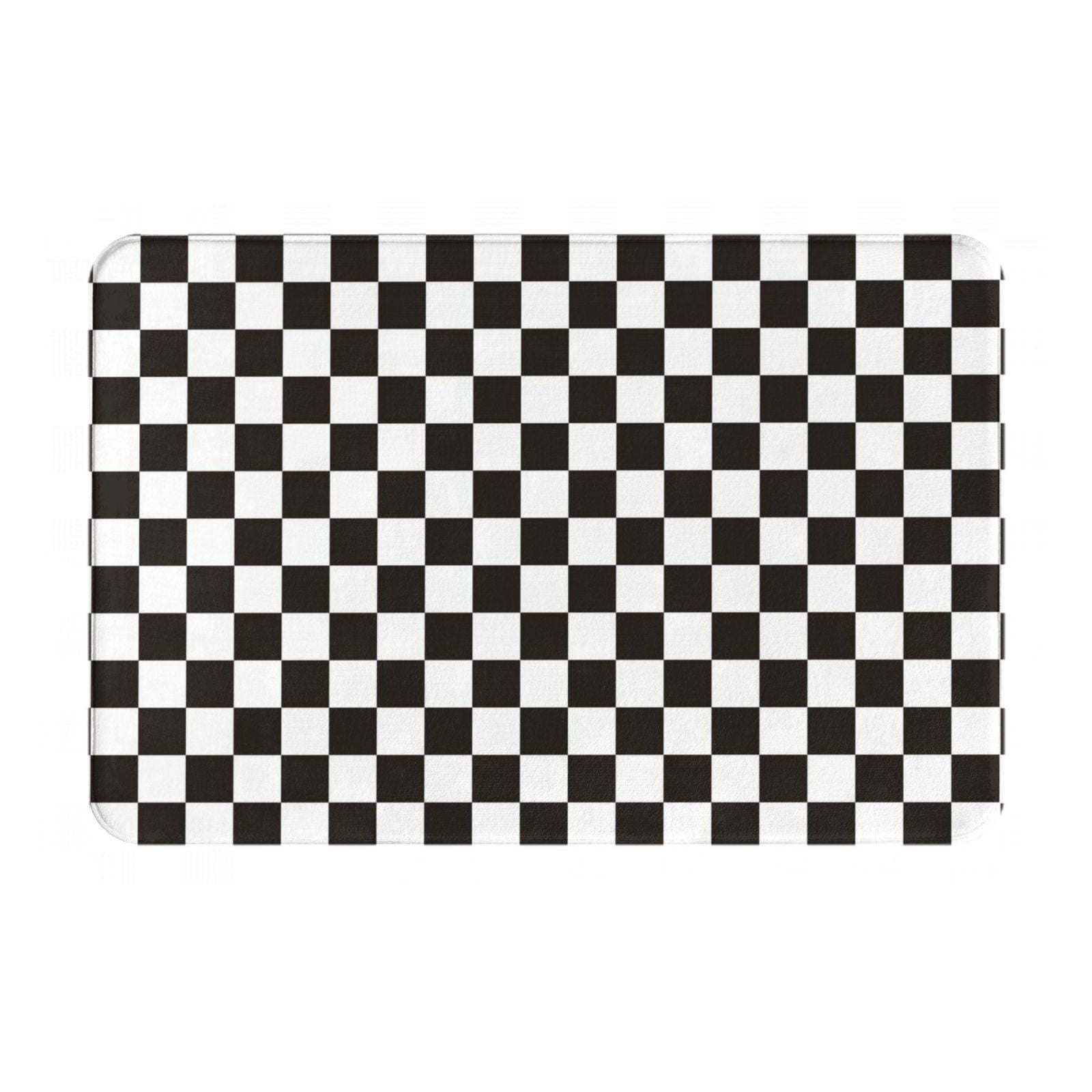 Junzan Black And White Checkerboard Custom Funny Welcome Doormat ...