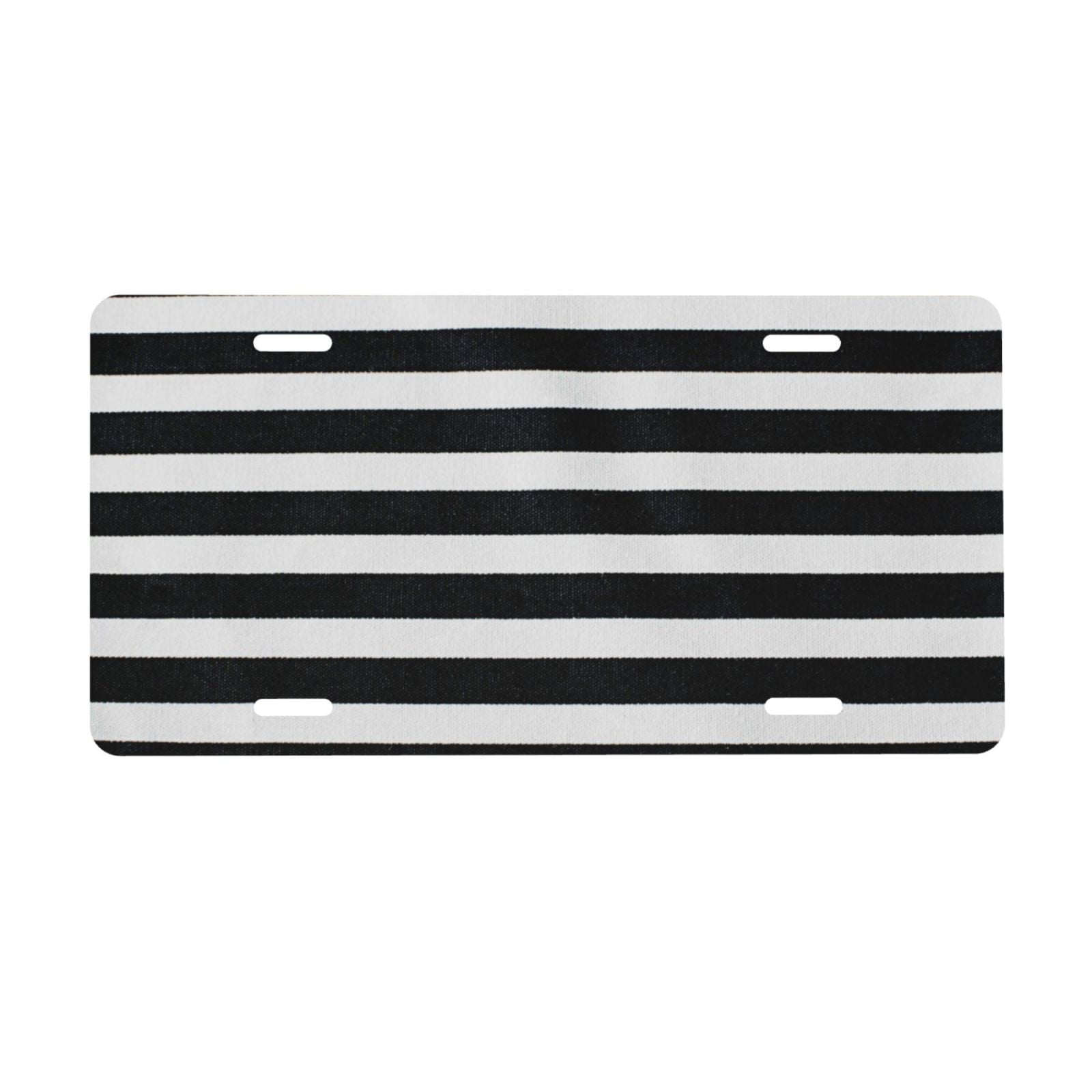Junzan Black And White Stripes Front License Plate Covers Decorative ...