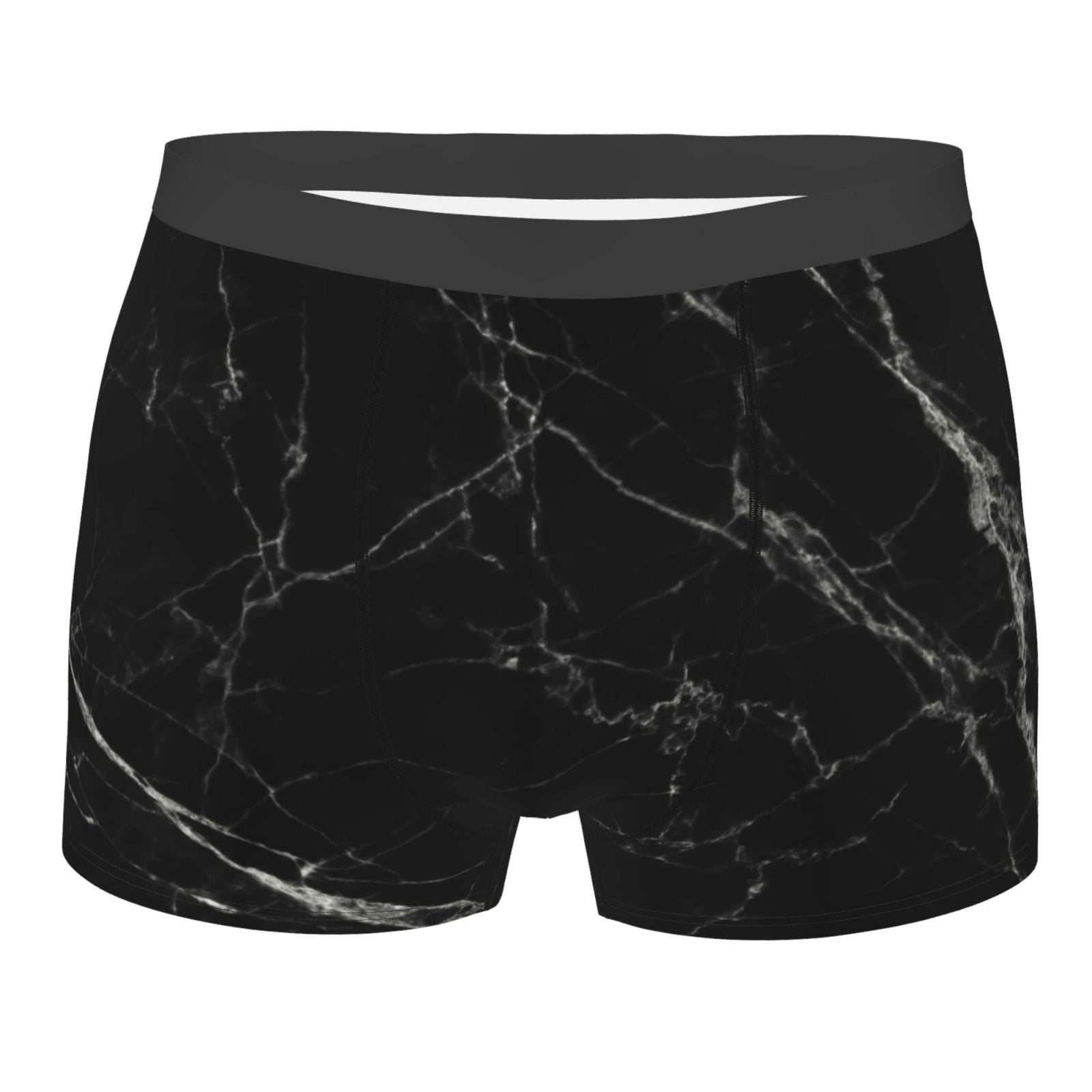 Junzan Black Marble Texture Abstract Mens Underwear Boxer Briefs For ...