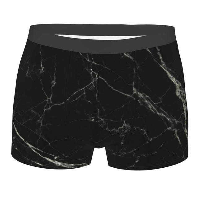 Junzan Black Marble Texture Abstract Mens Underwear Boxer Briefs For ...