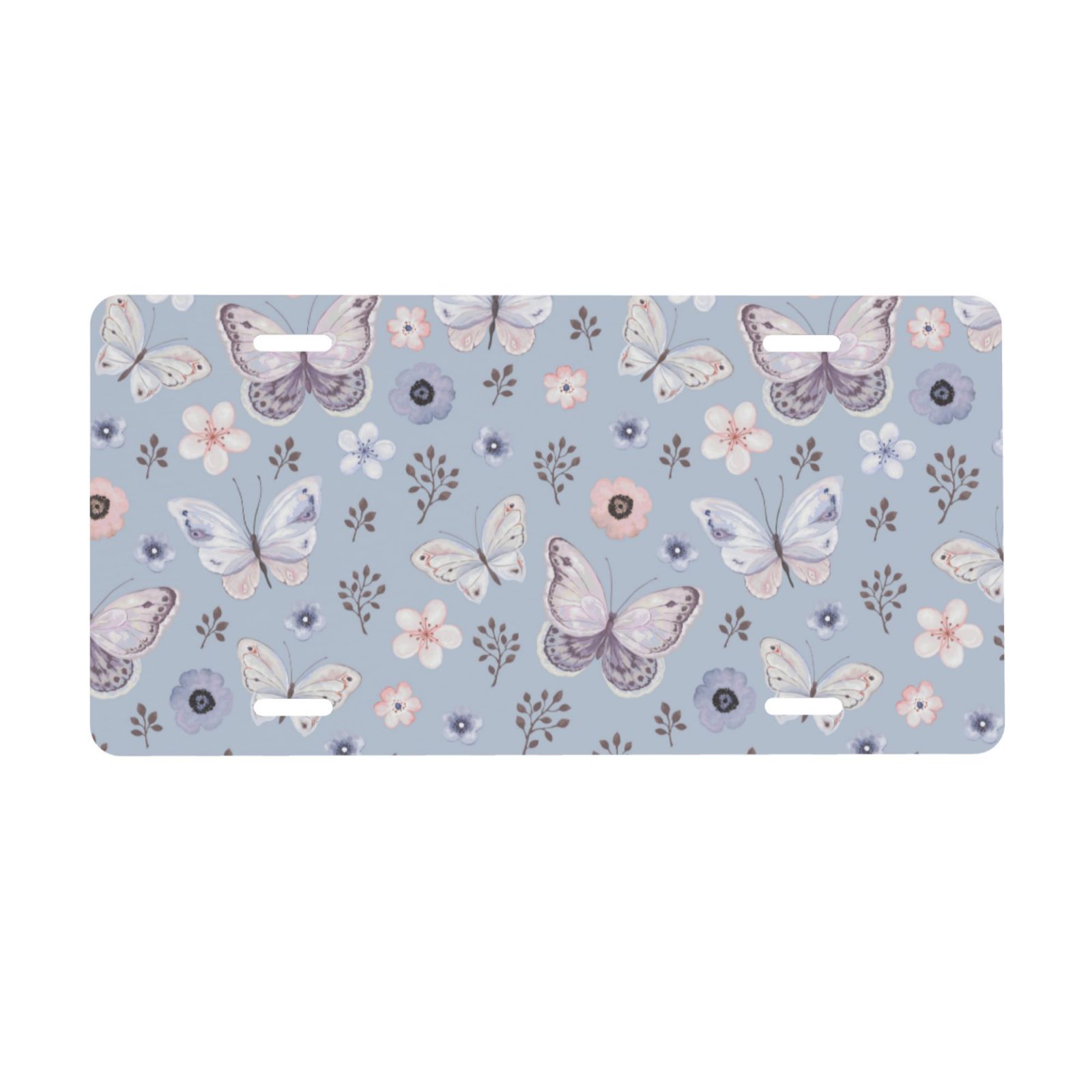 Junzan Blue Butterfly Front License Plate Covers Decorative Car Metal ...