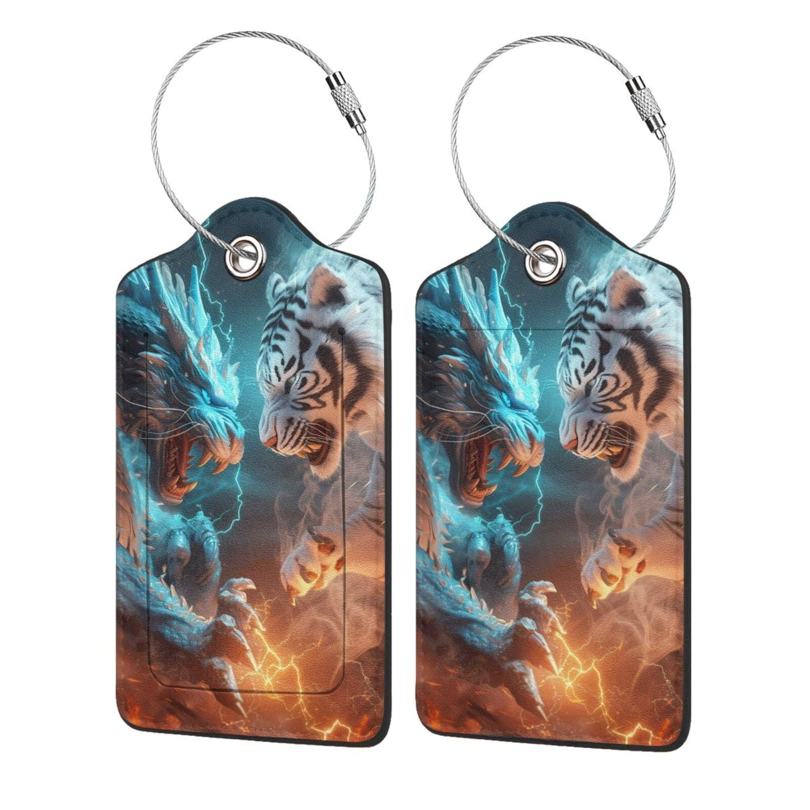 Junzan Blue Dragon And White Tiger for Luggage Tags,Leather Luggage ...