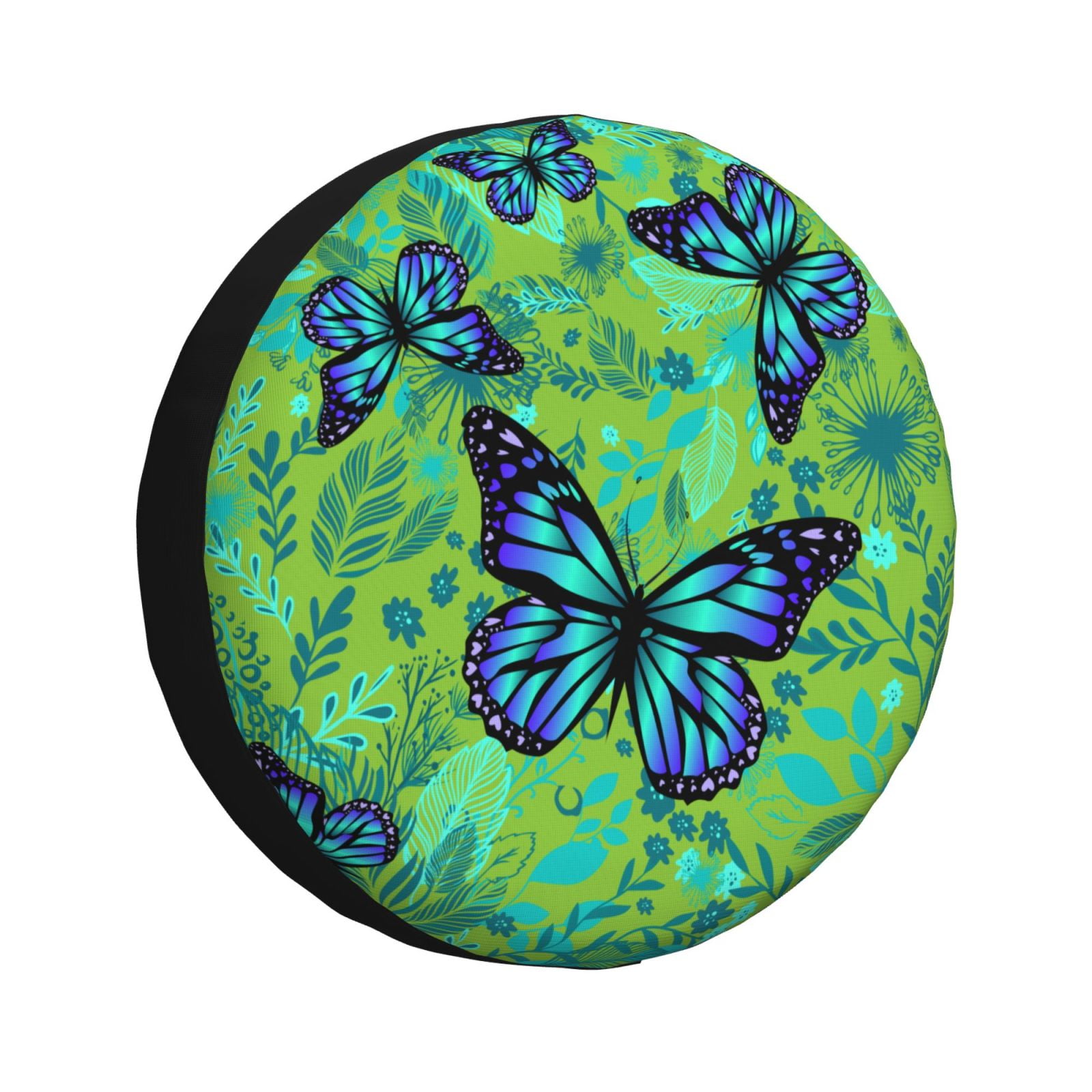 Junzan Blue Floral With Butterflies Tire Cover Wheel Protector for ...