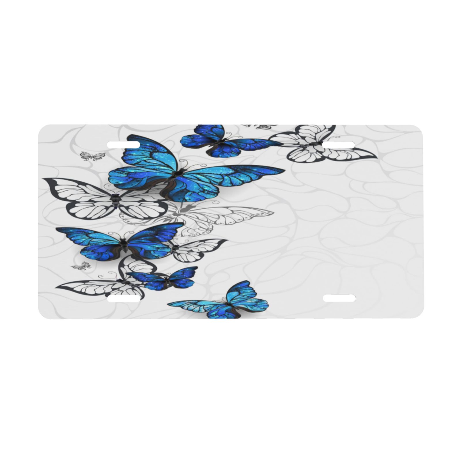 Junzan Blue Flying Butterflies Front License Plate Covers Decorative ...