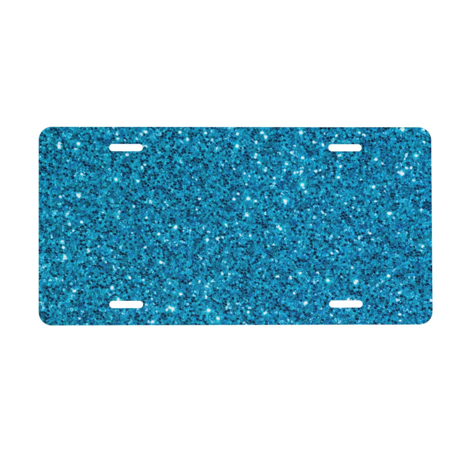 Junzan Blue Glitter Front License Plate Covers Decorative Car Metal ...