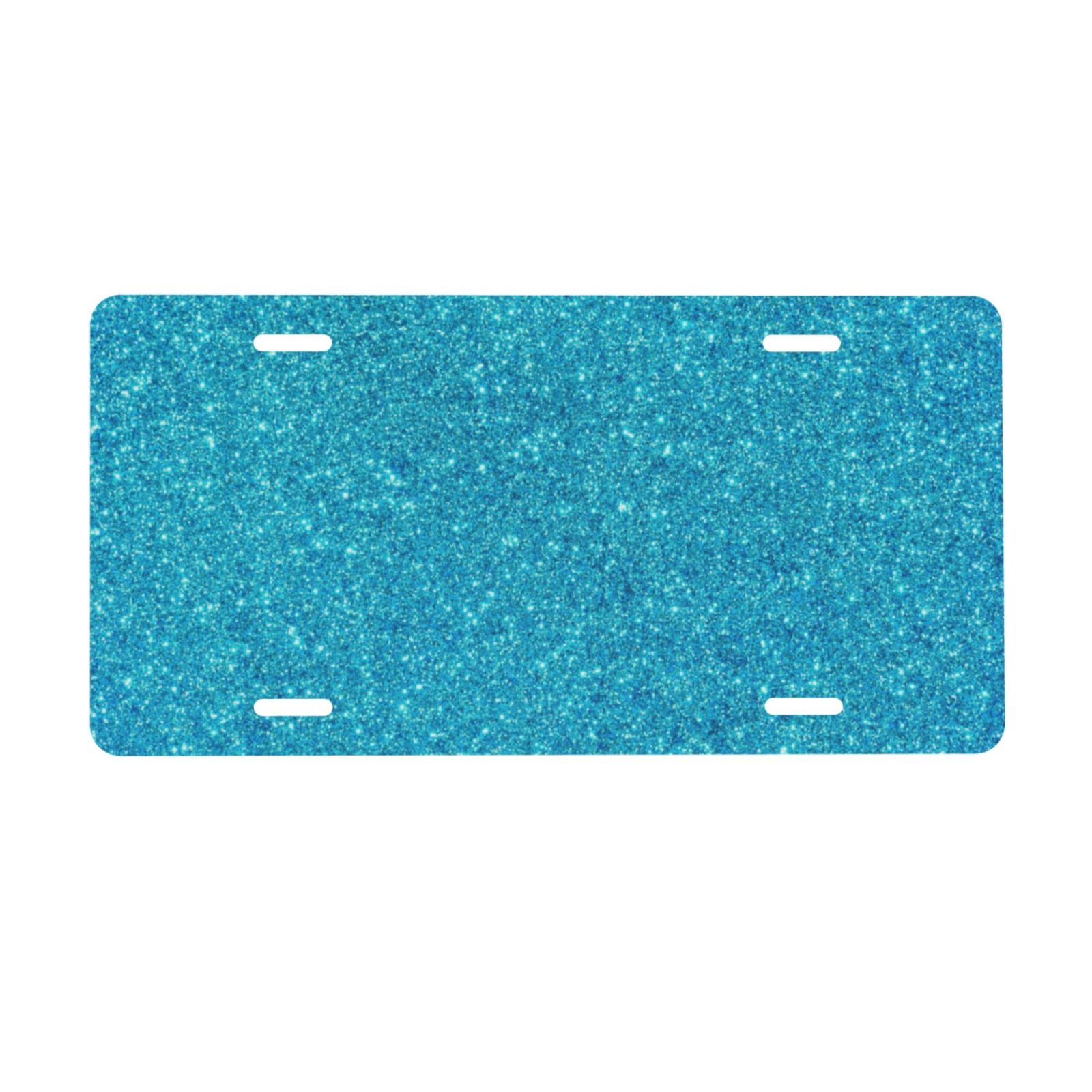 Junzan Blue Glitter Front License Plate Covers Decorative Car Metal ...