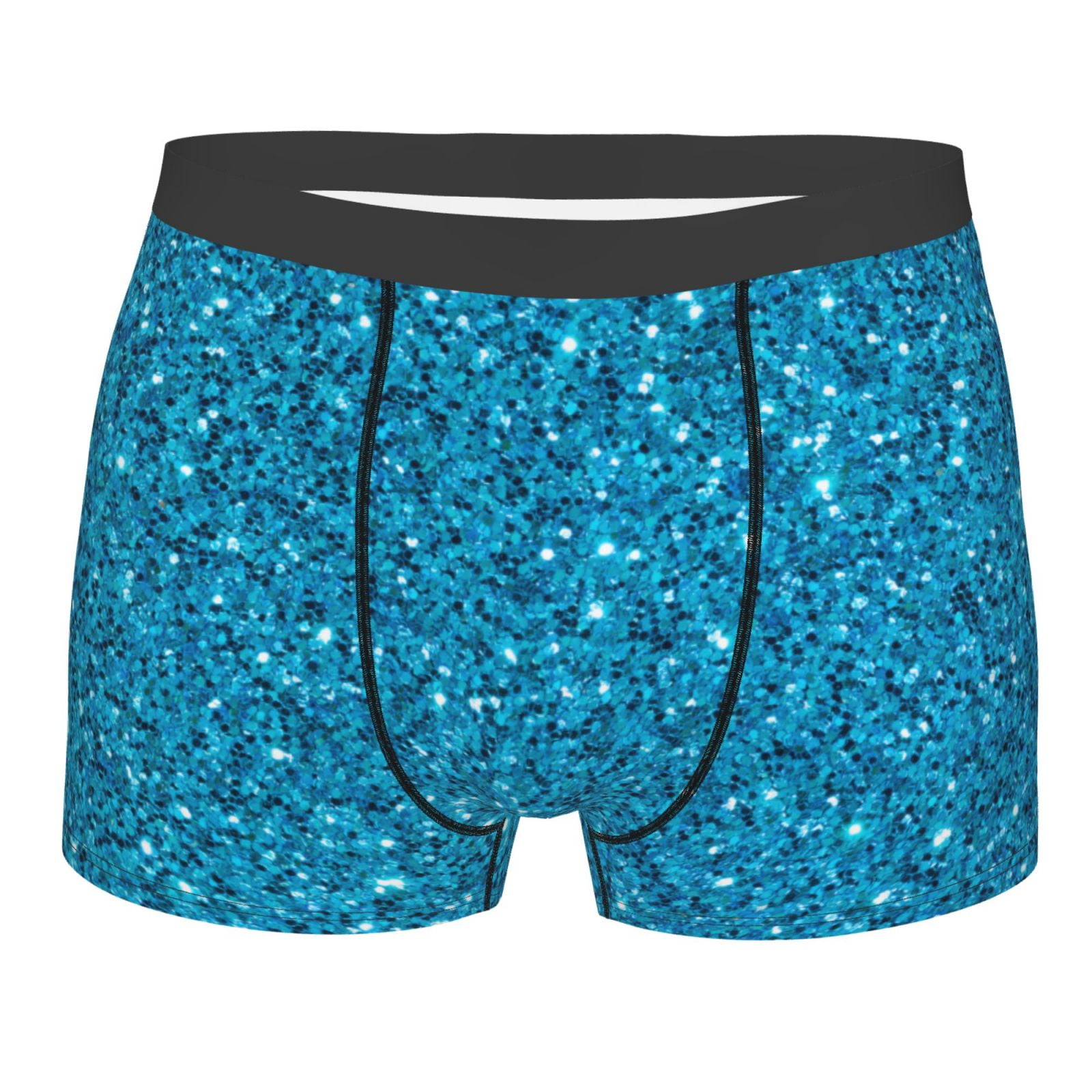 Junzan Blue Glitter Mens Underwear Boxer Briefs For Men’s - Large ...