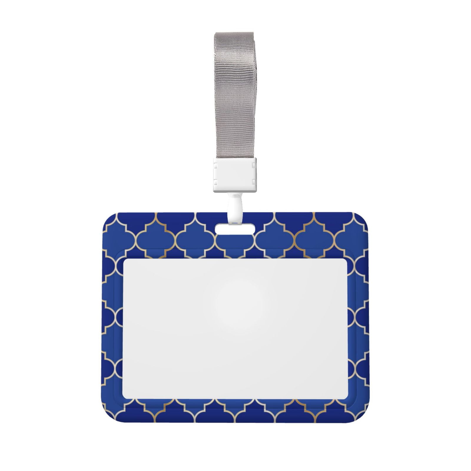 Junzan Blue Gold Grid Lantern Shapes Id Badge Holder With Windows Key ...