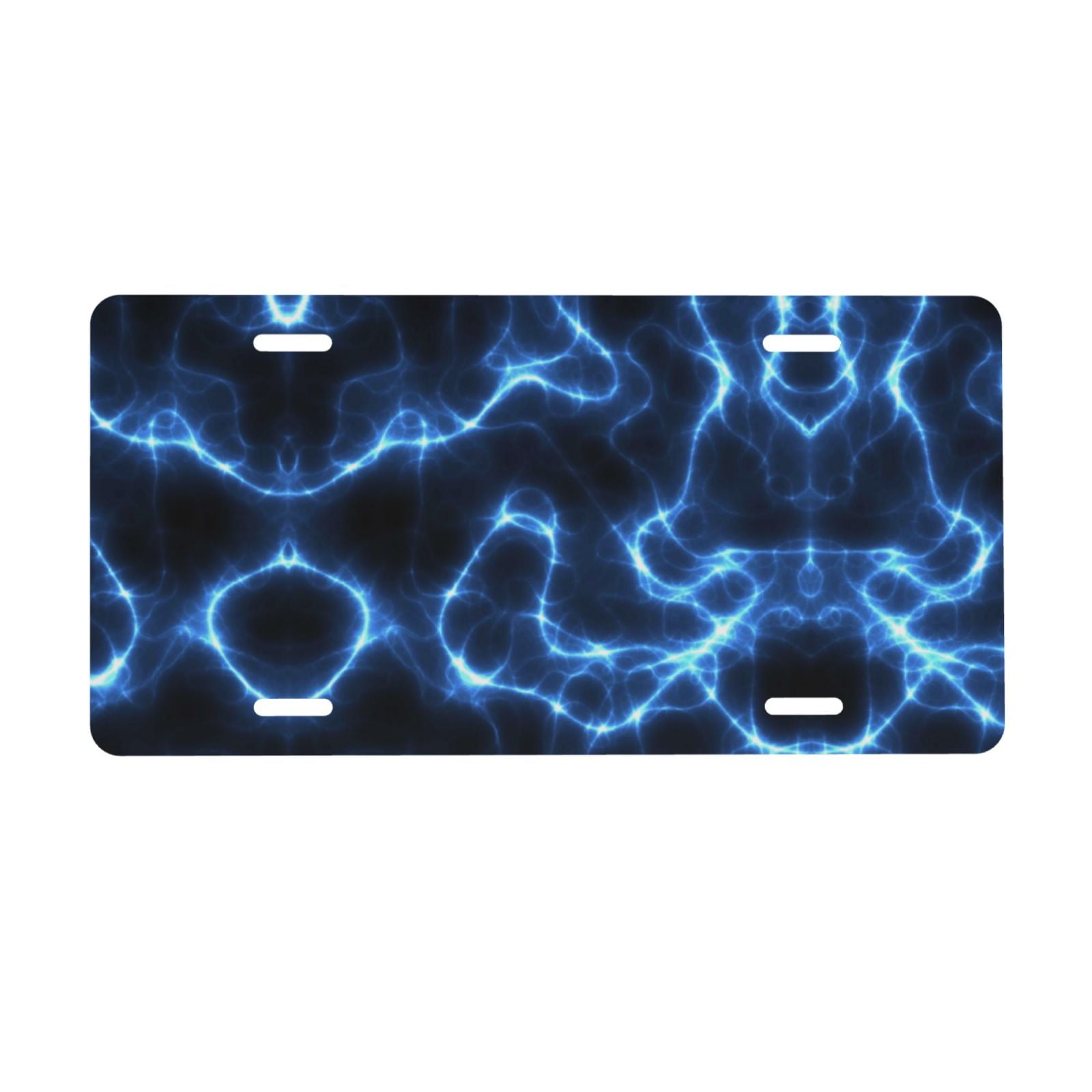 Junzan Blue Lightning Front License Plate Covers Decorative Car Metal ...