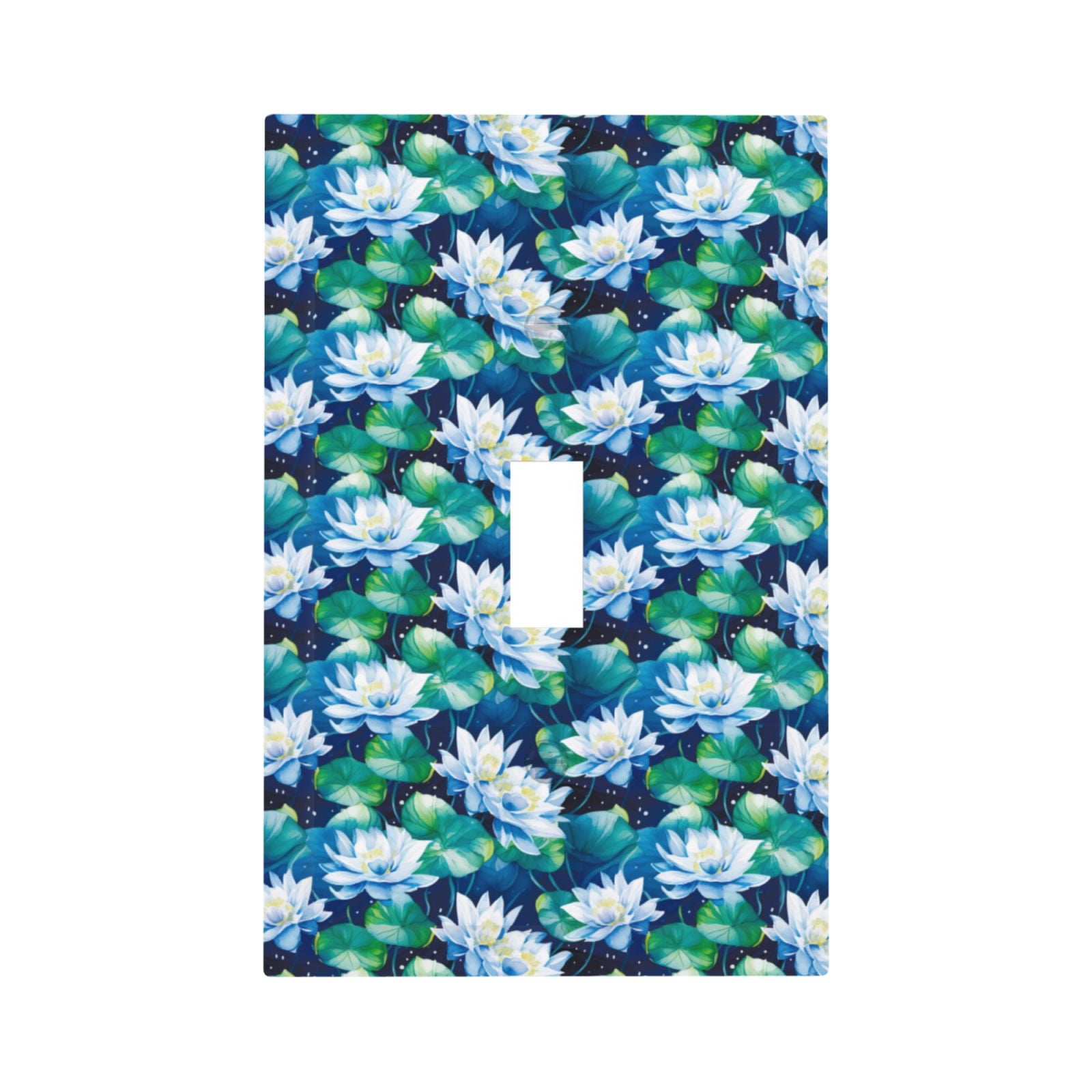 Junzan Blue Lotus Flower for Electrical Outlet Covers, 5" x 3" Electric ...