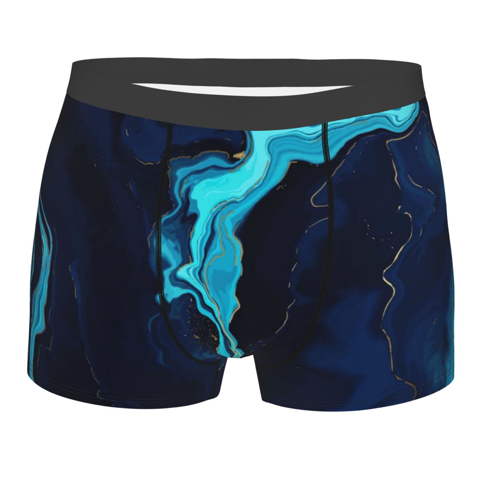 Junzan Blue Marble And Gold Mens Underwear Boxer Briefs For Men’s ...