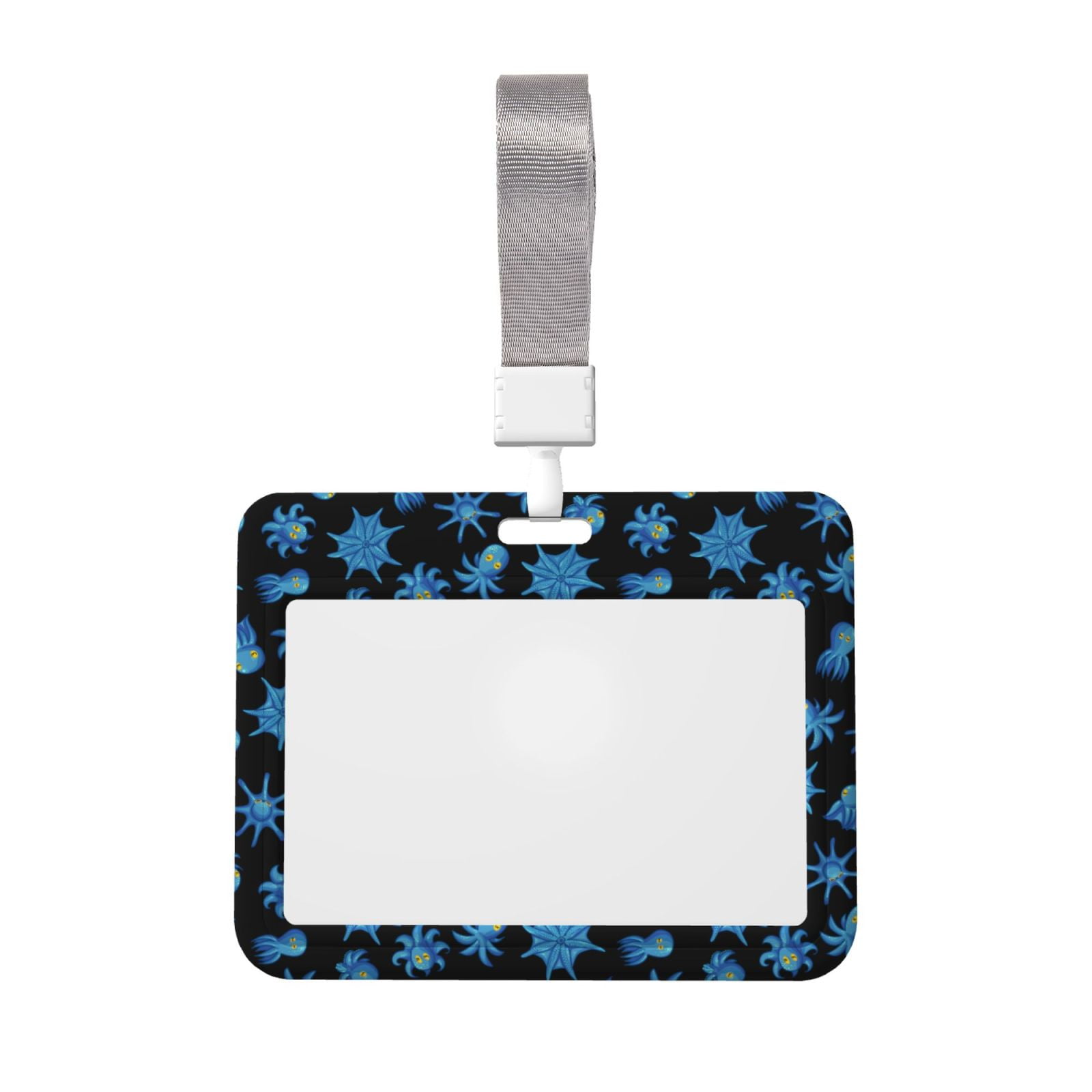 Junzan Blue Octopus ID Badge Holder with Windows Key Card Work Badge ...