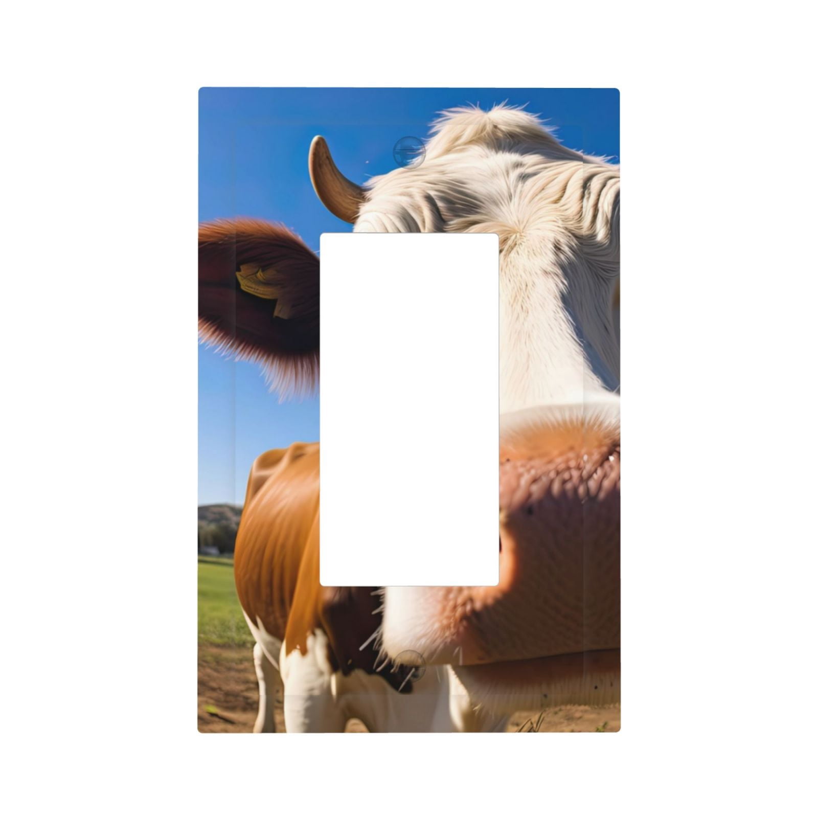 Junzan Blue Sky Meadow Cute Cow for Electrical Outlet Covers, 5" x 3 ...