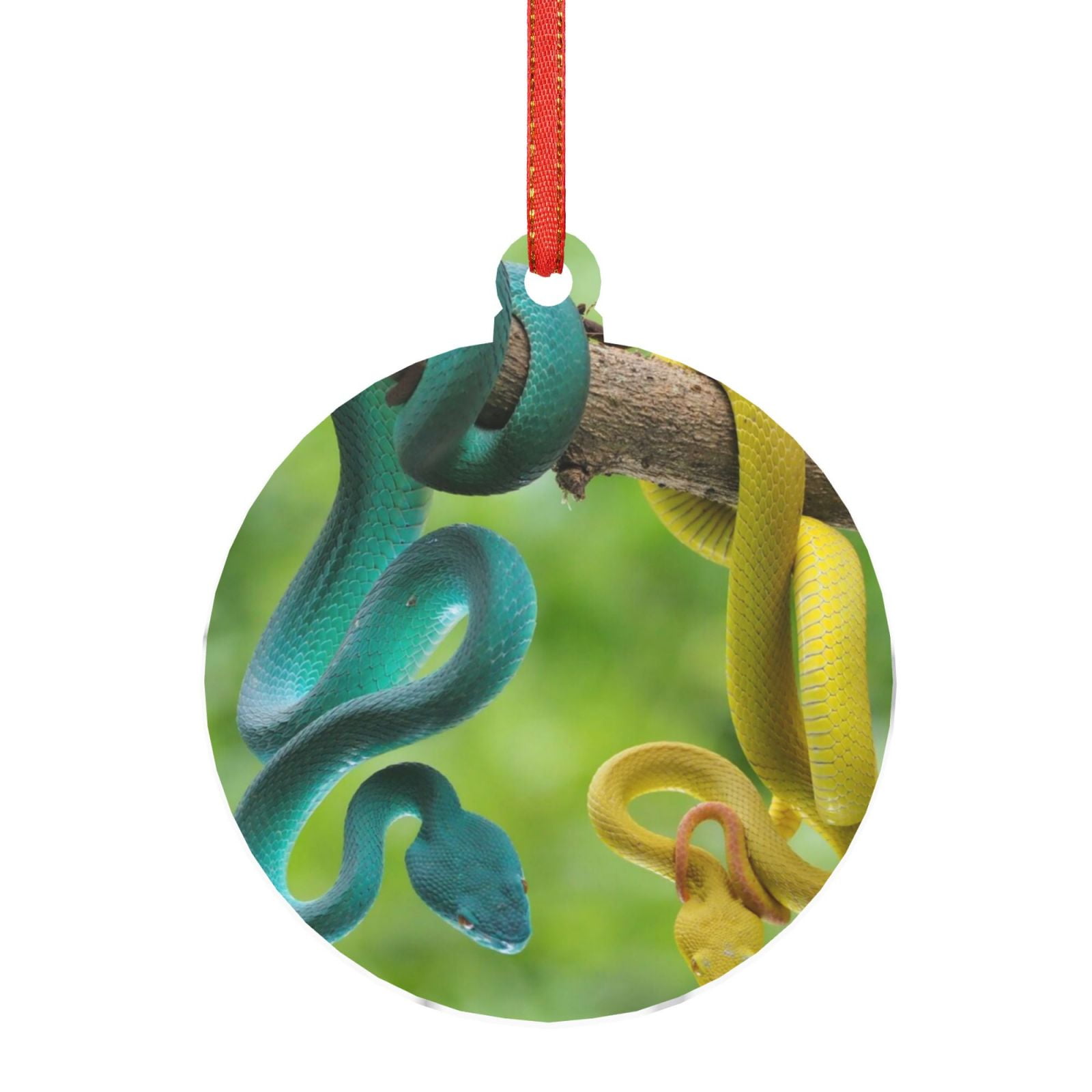 Junzan Blue Viper And Yellow Viper Snake Pattern Christmas Ornaments,1 ...