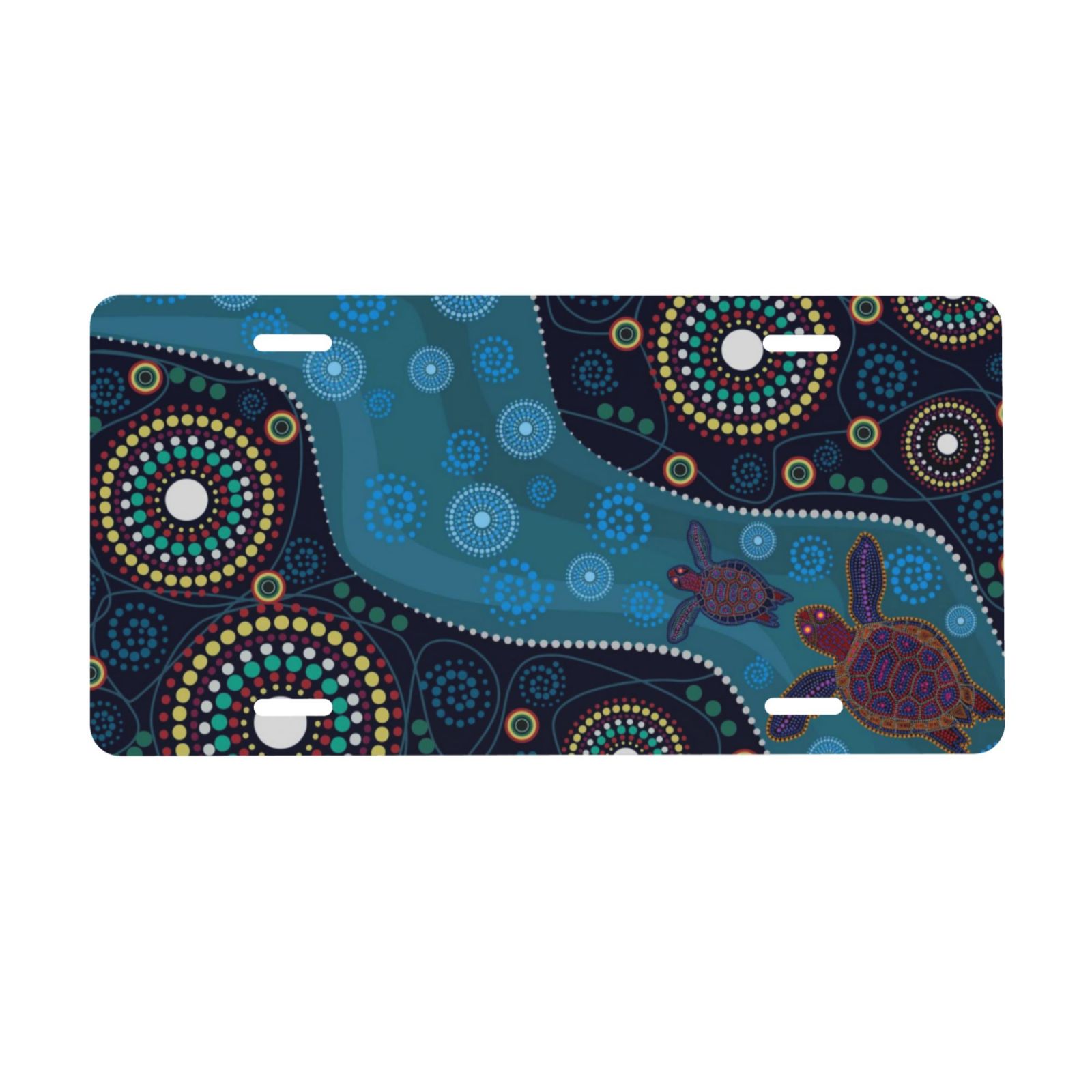 Junzan Bohemian Turtle Front License Plate Covers Decorative Car Metal ...