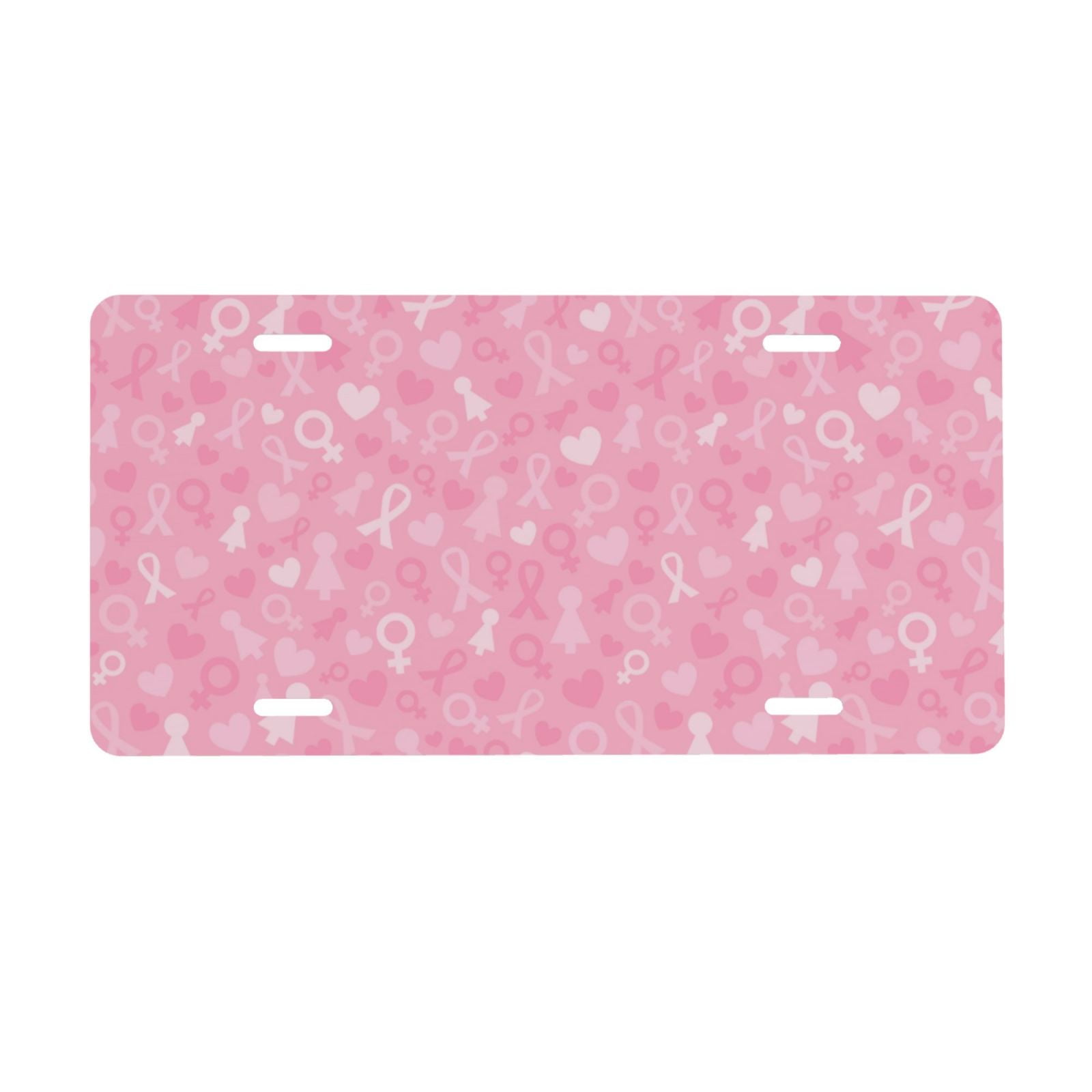 Junzan Breast Cancer Awareness Front License Plate Covers Decorative ...