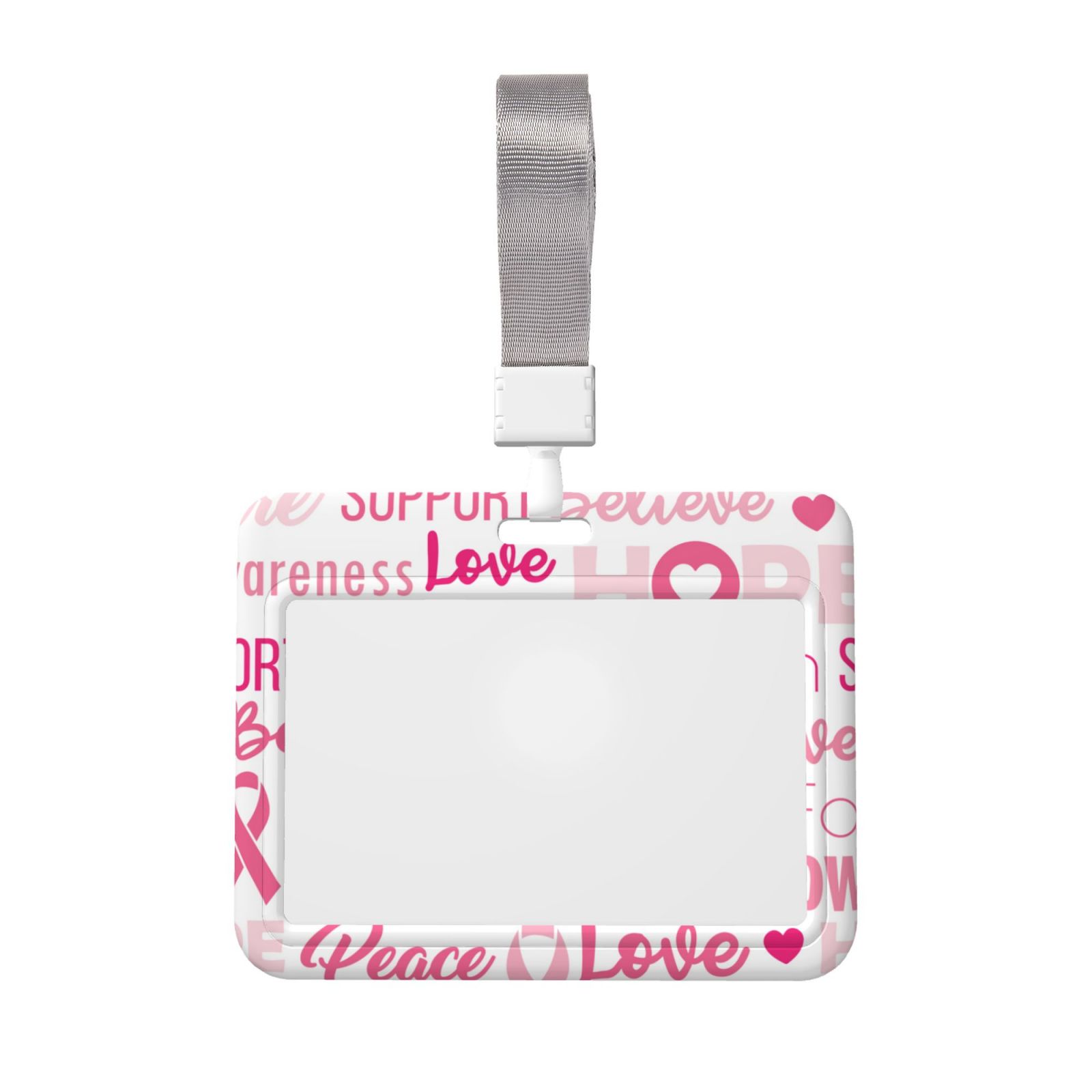 Junzan Breast Cancer Pink Ribbons Awareness (2) Id Badge Holder With ...