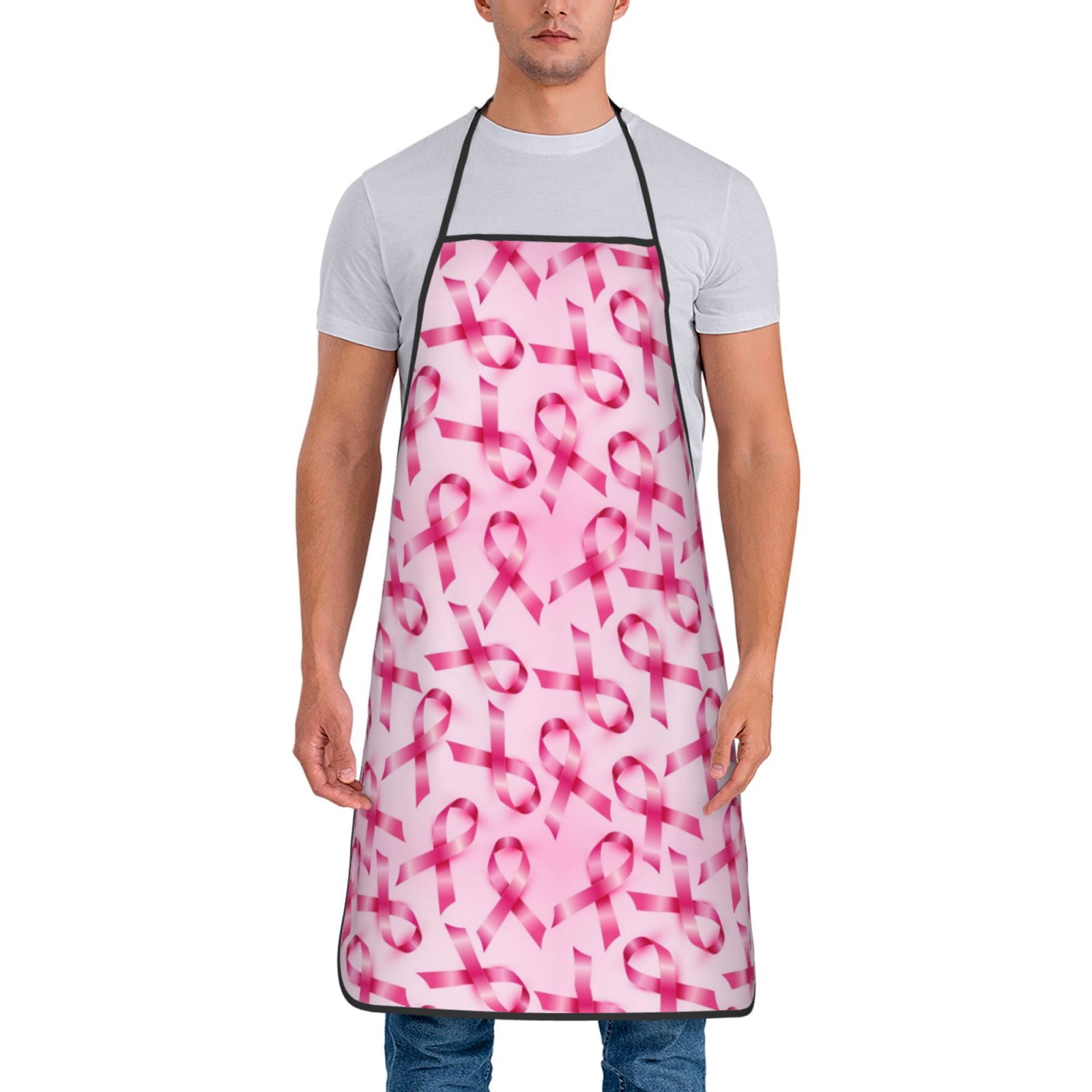 Junzan Breast Cancer Ribbons Awareness Print Kitchen Cooking Aprons ...