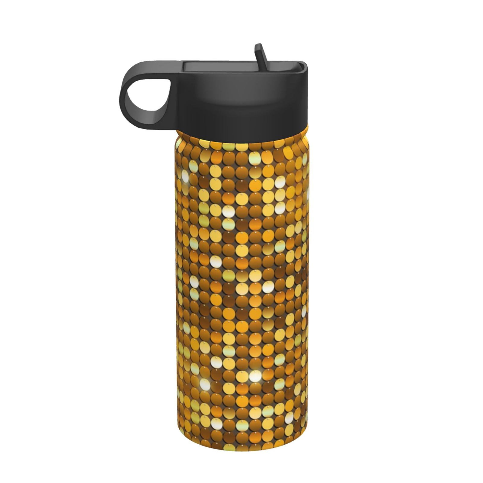 Junzan Bright Shiny Golden Pattern Stainless Steel Sports Water Cup ...