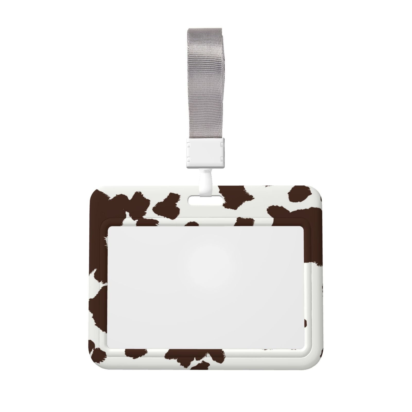 Junzan Brown Cow ID Badge Holder with Windows Key Card Work Badge ...