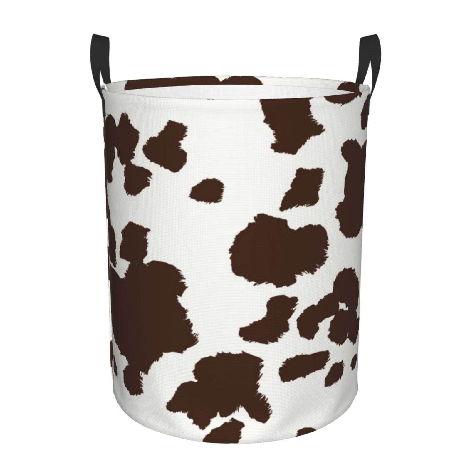 Junzan Brown Cow Print Large Laundry Basket,Freestanding Laundry Hamper ...