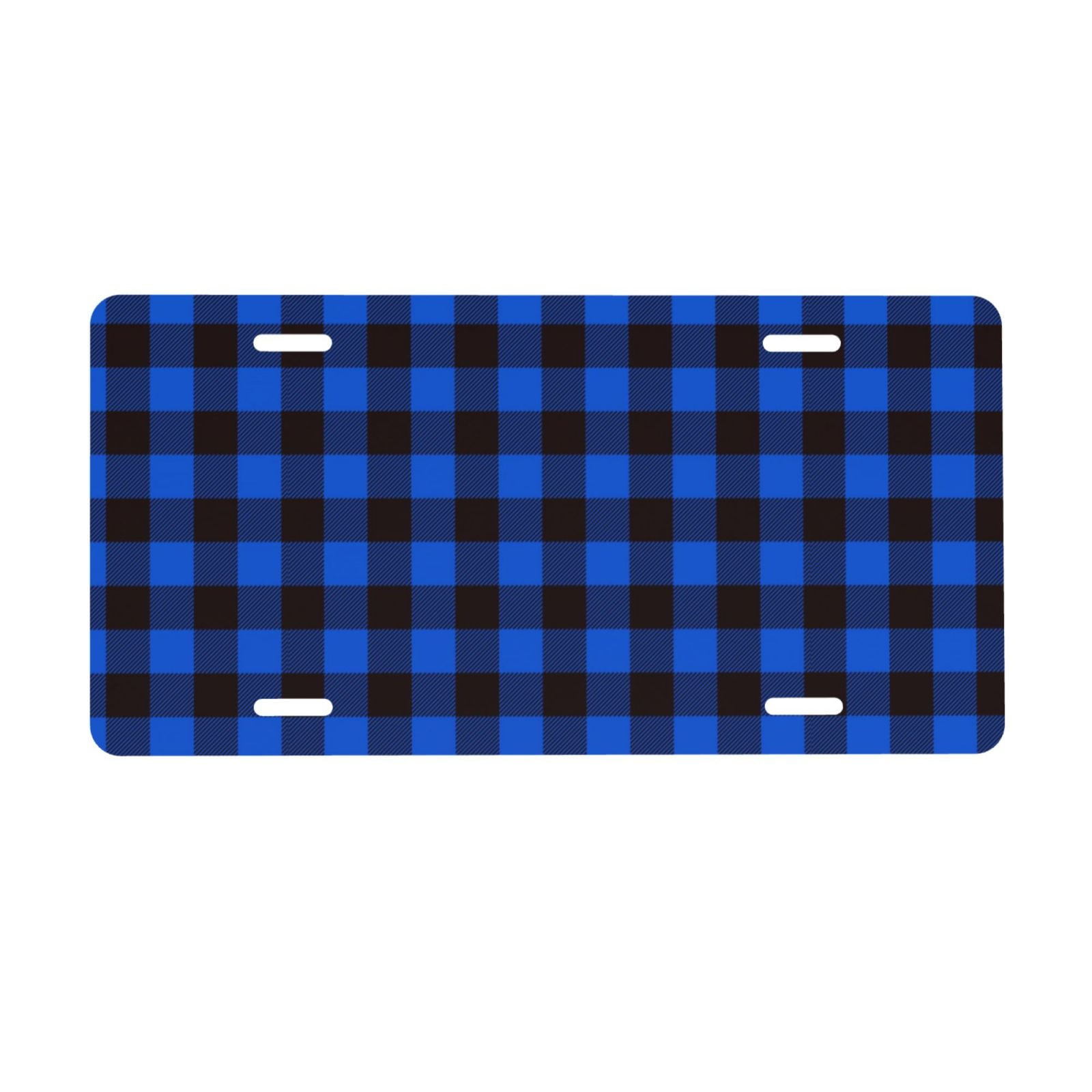 Junzan Buffalo Plaid Blue Black Front License Plate Covers Decorative ...