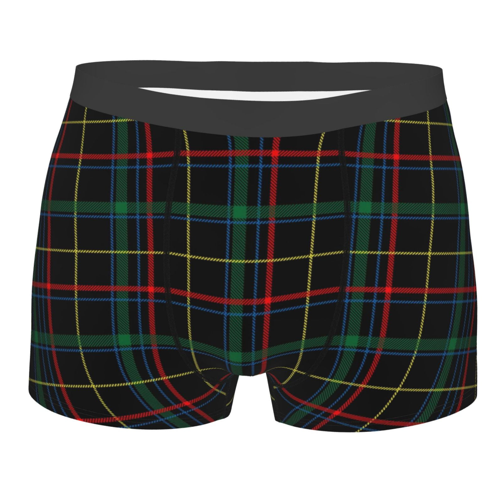 Junzan Buffalo Plaid Dark Green Mens Underwear Boxer Briefs For Men’s ...