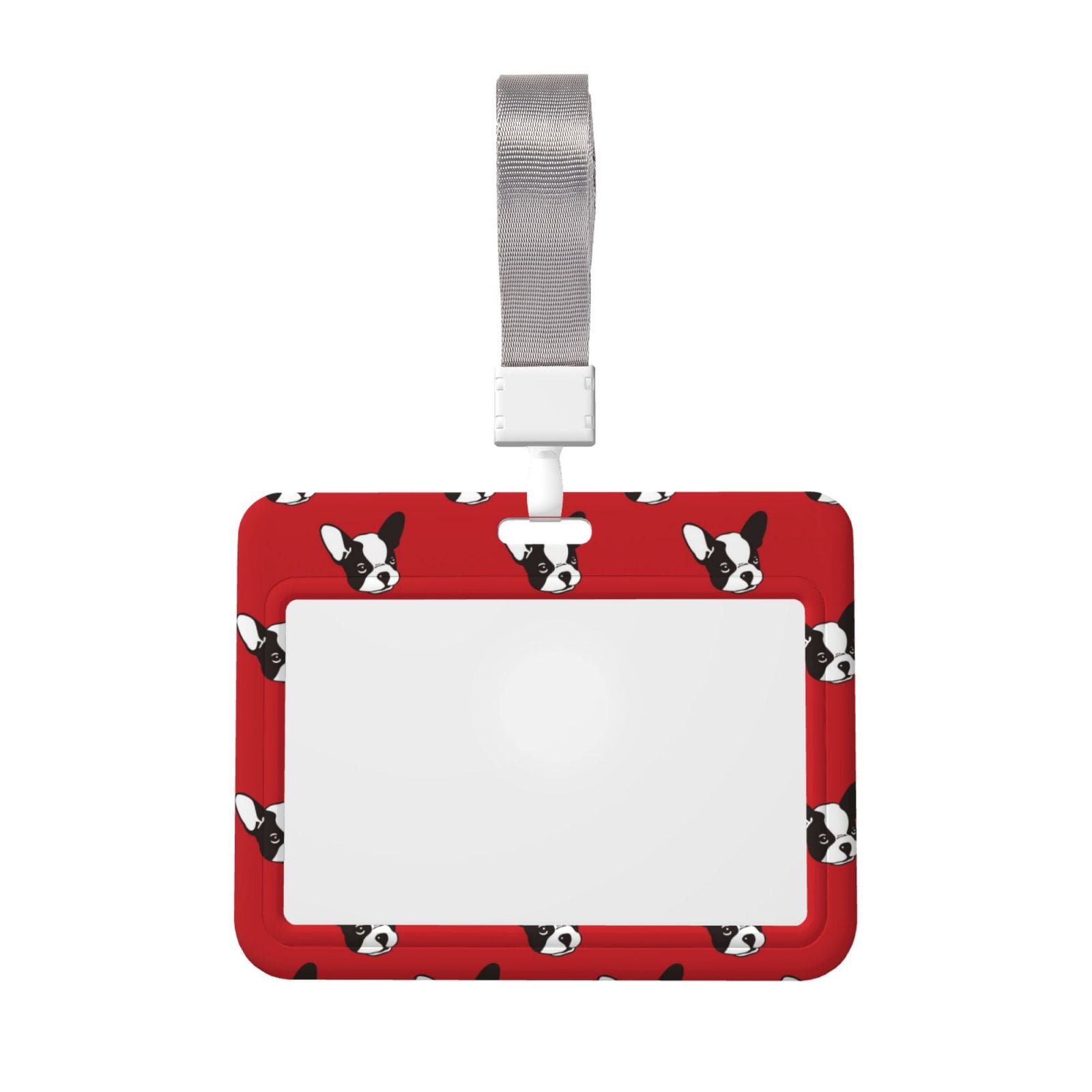 Junzan Bulldog Red ID Badge Holder with Windows Key Card Work Badge ...