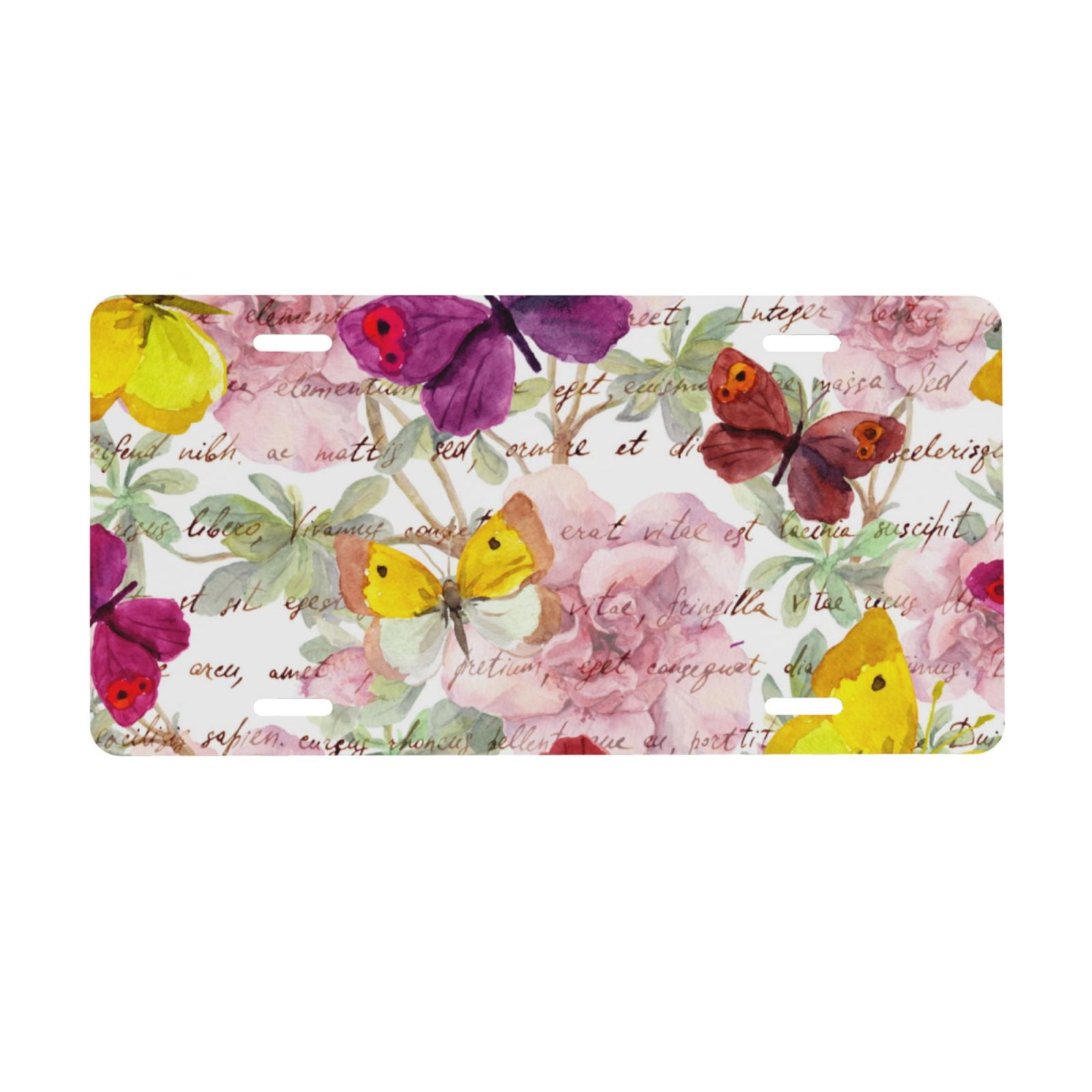 Junzan Butterflies And Vintage Front License Plate Covers Decorative ...