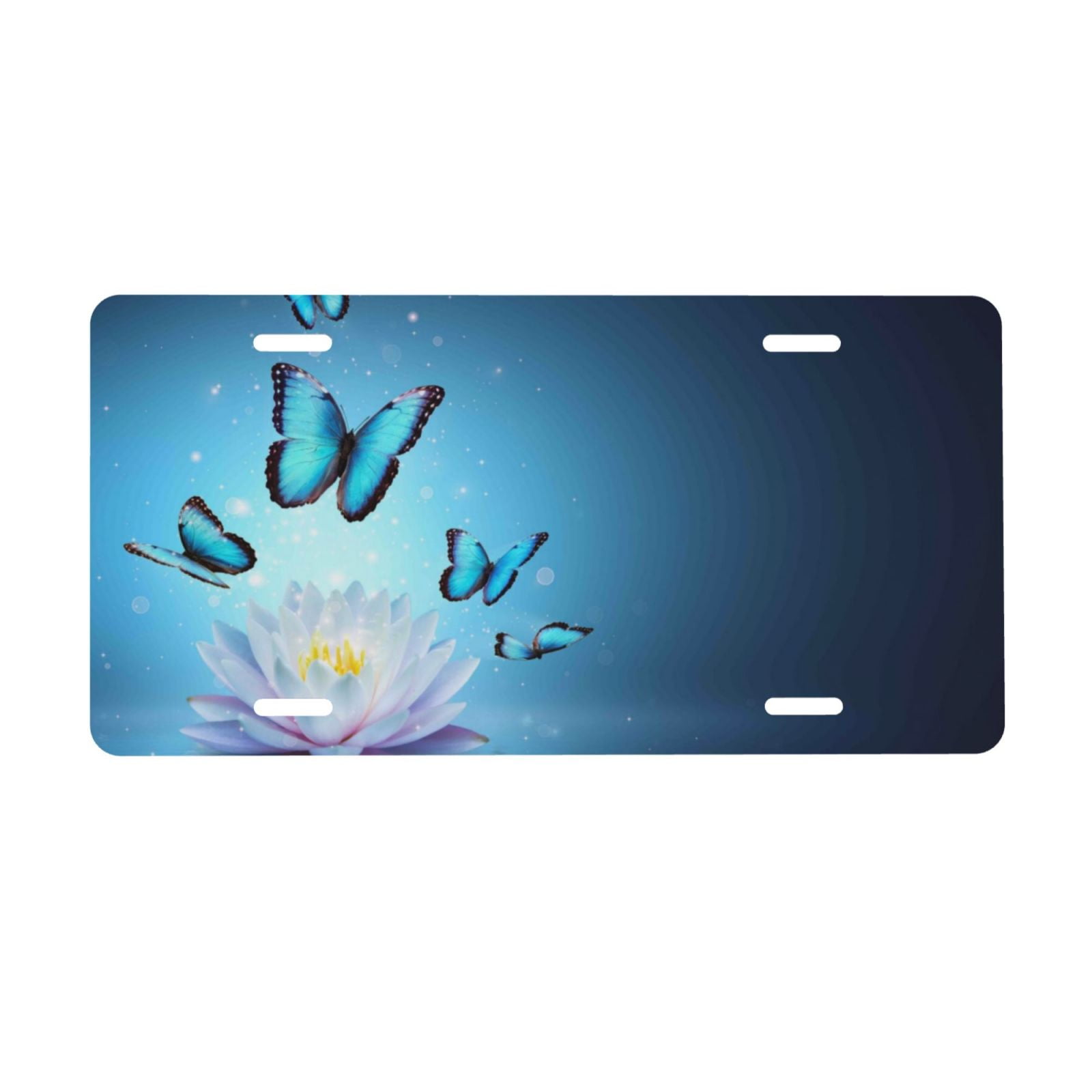 Junzan Butterflies And Waterlily In Water Front License Plate Covers ...