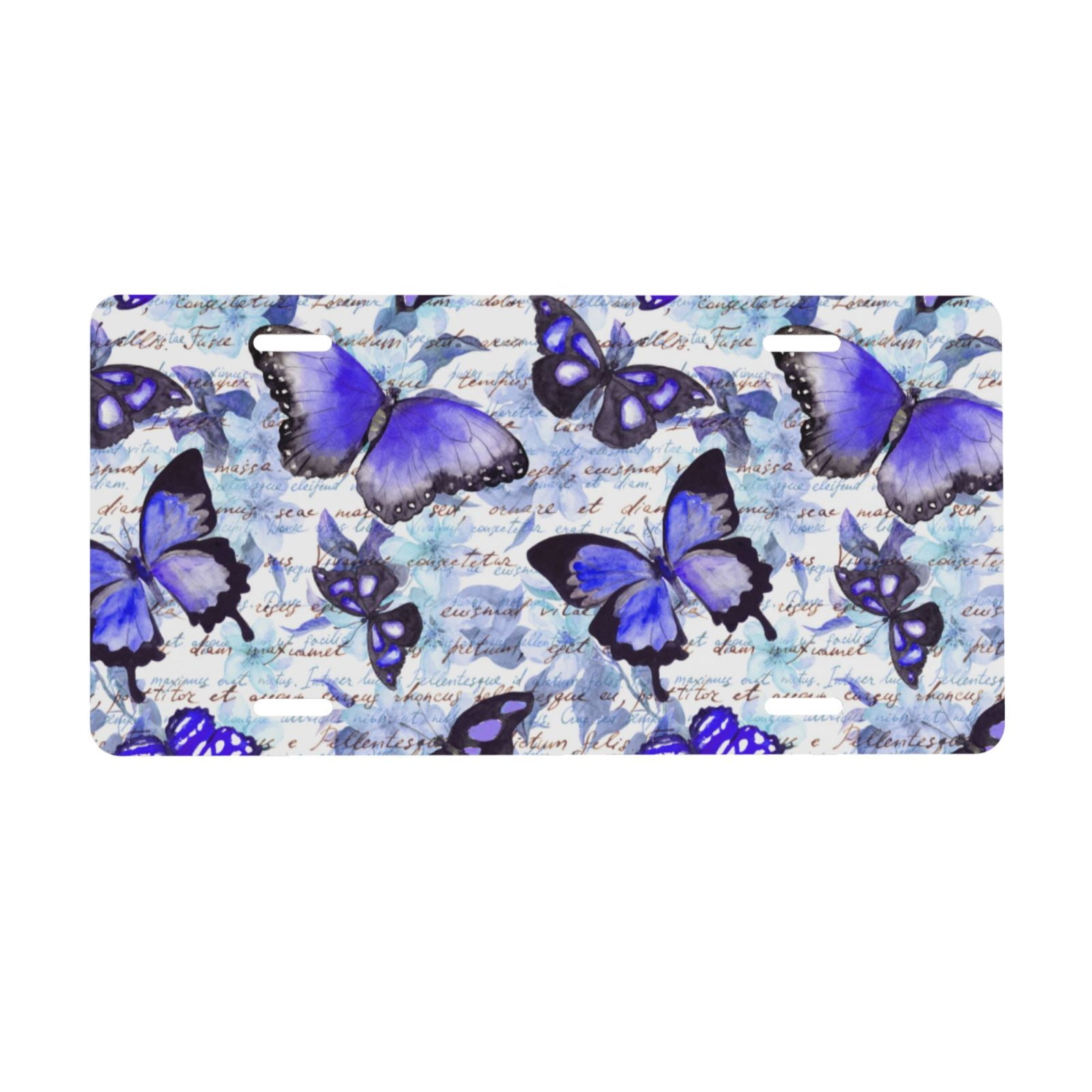 Junzan Butterflies Front License Plate Covers Decorative Car Metal ...