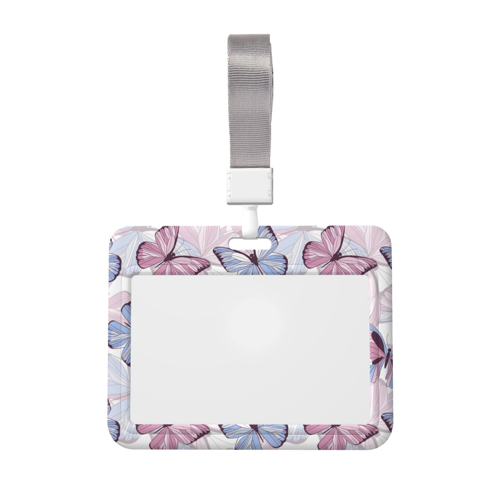 Junzan Butterflies in Pastel ID Badge Holder with Windows Key Card Work ...