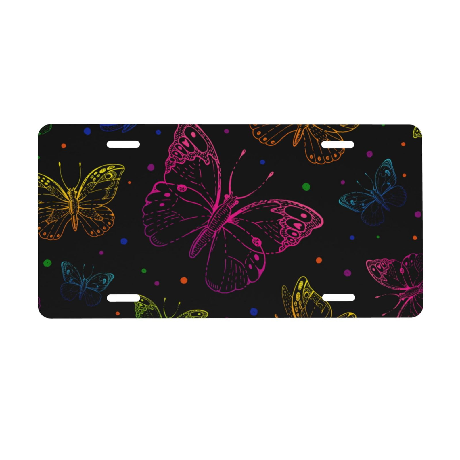 Junzan Butterfly Front License Plate Covers Decorative Car Metal Plates ...