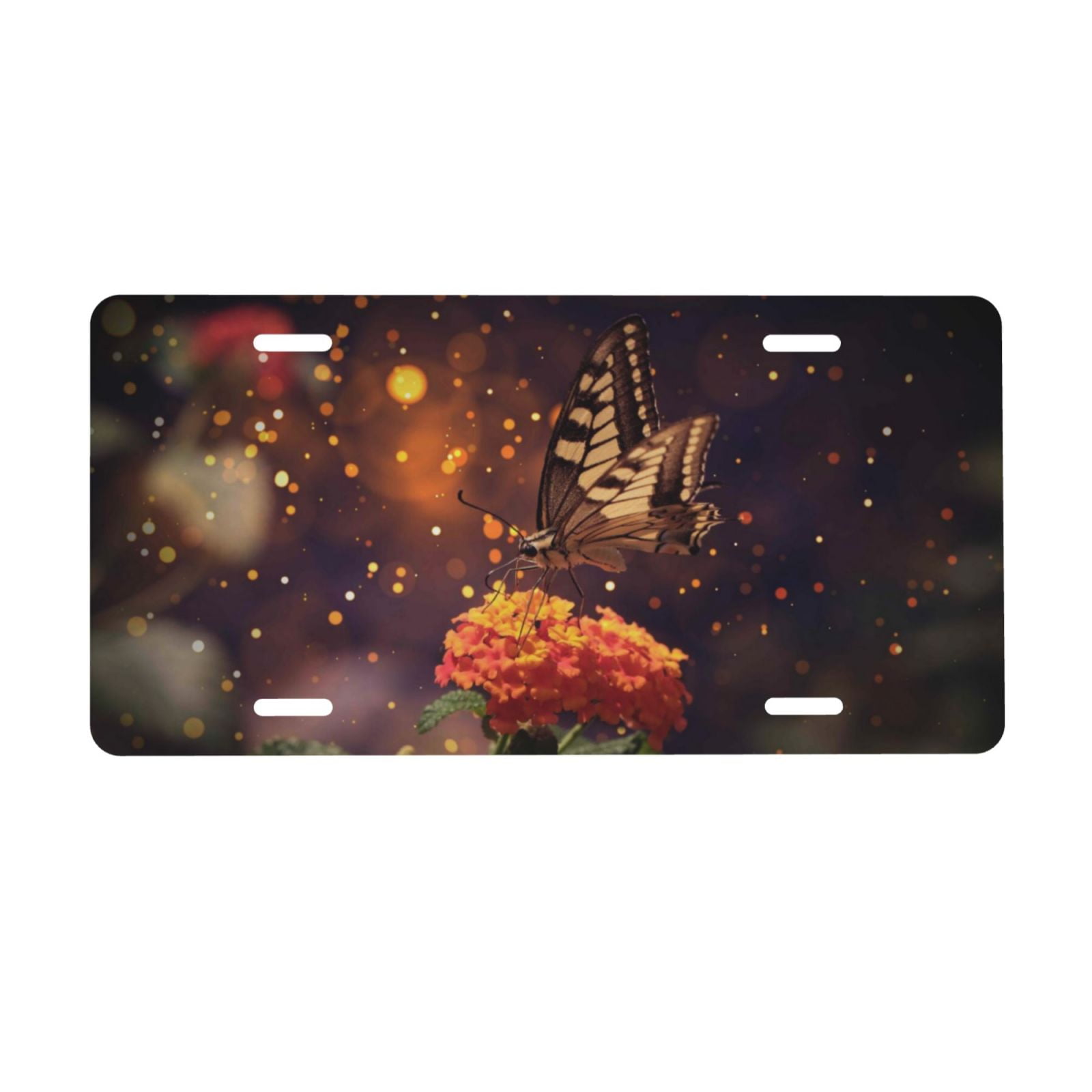 Junzan Butterfly Sitting On A Flower Front License Plate Covers ...