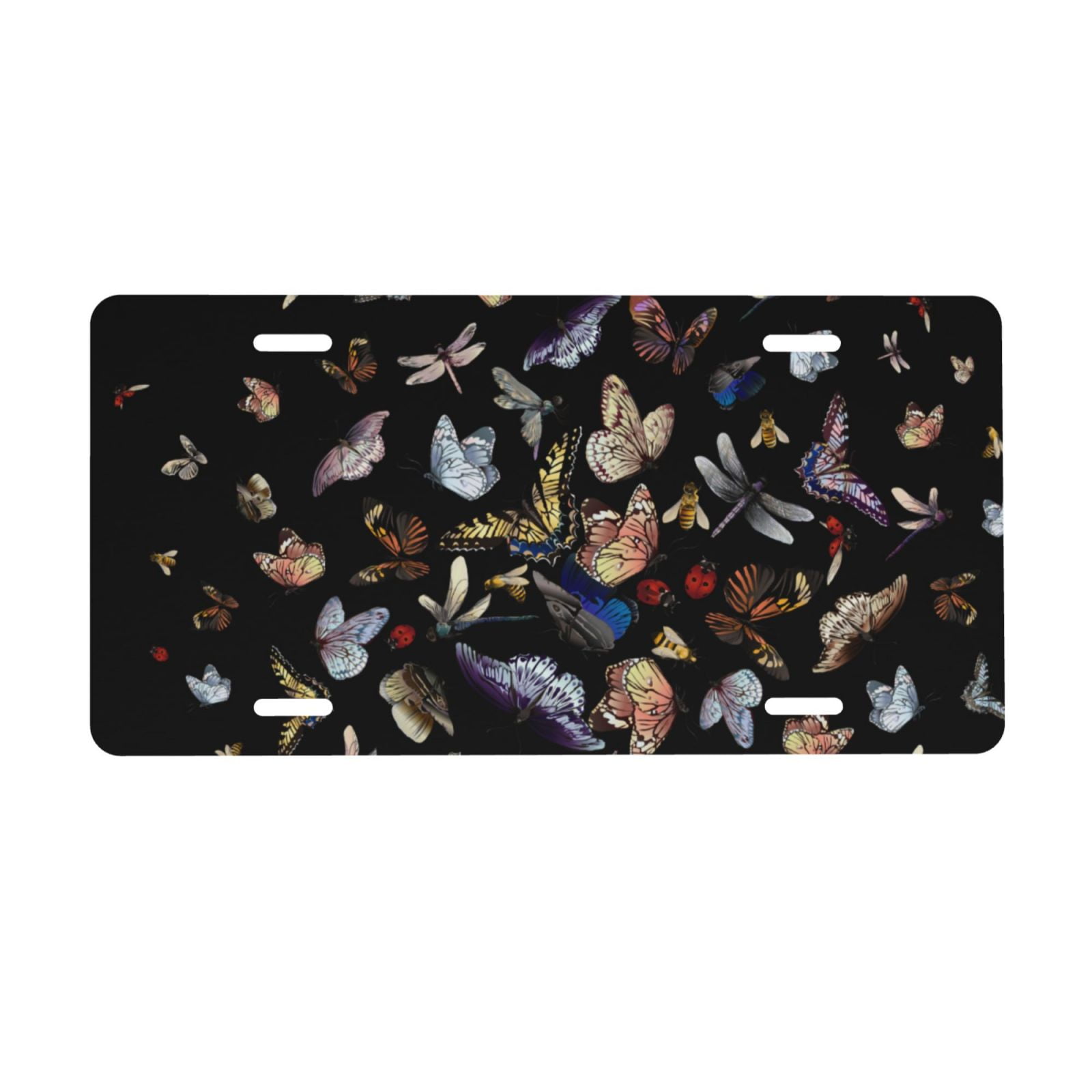 Junzan Butterfly1 Front License Plate Covers Decorative Car Metal ...