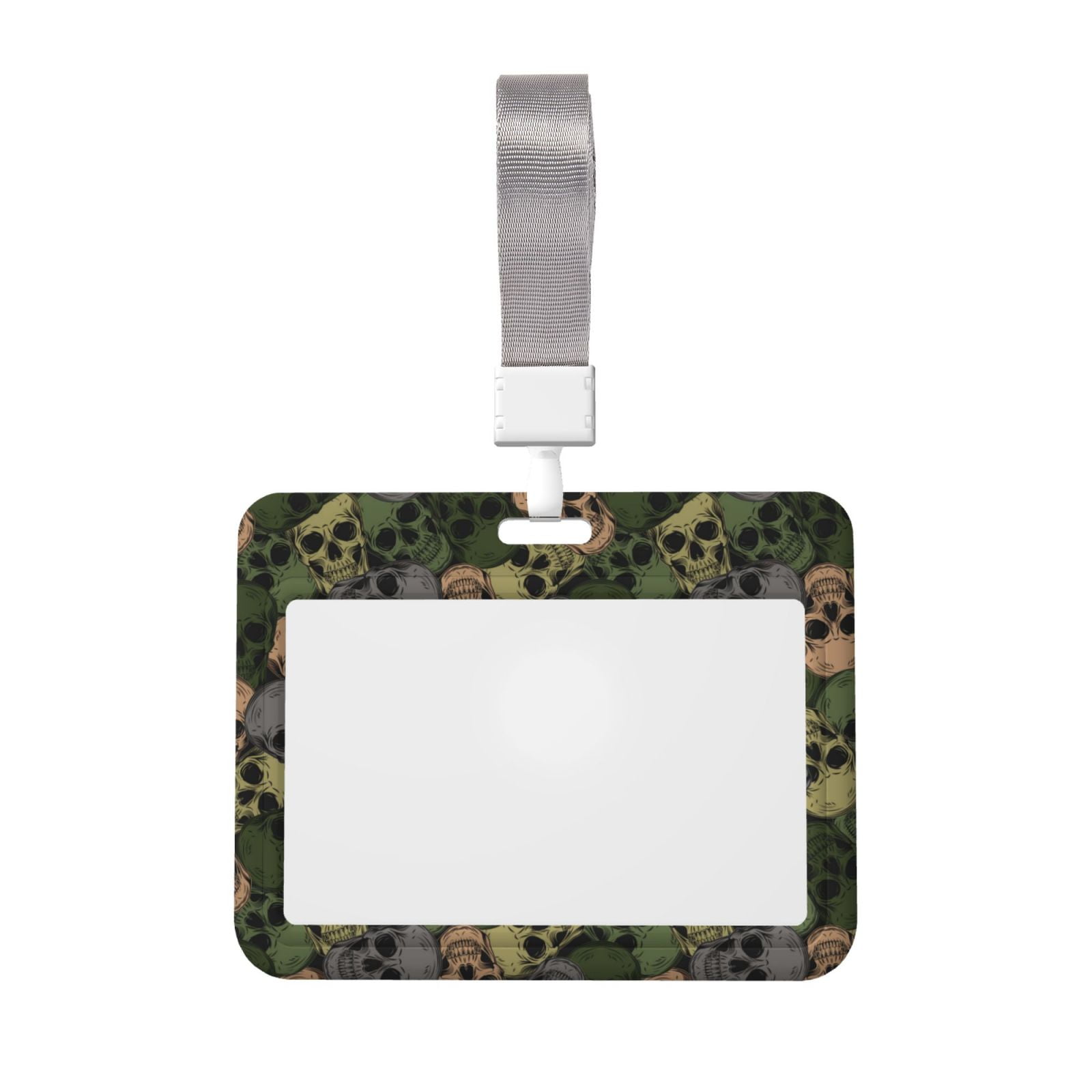 Junzan Camouflage Skulls ID Badge Holder with Windows Key Card Work ...