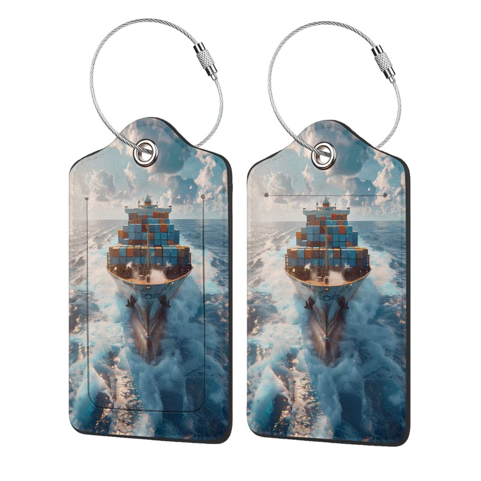 Junzan Cargo Ship At Sea for Luggage Tags,Leather Luggage Tags for ...