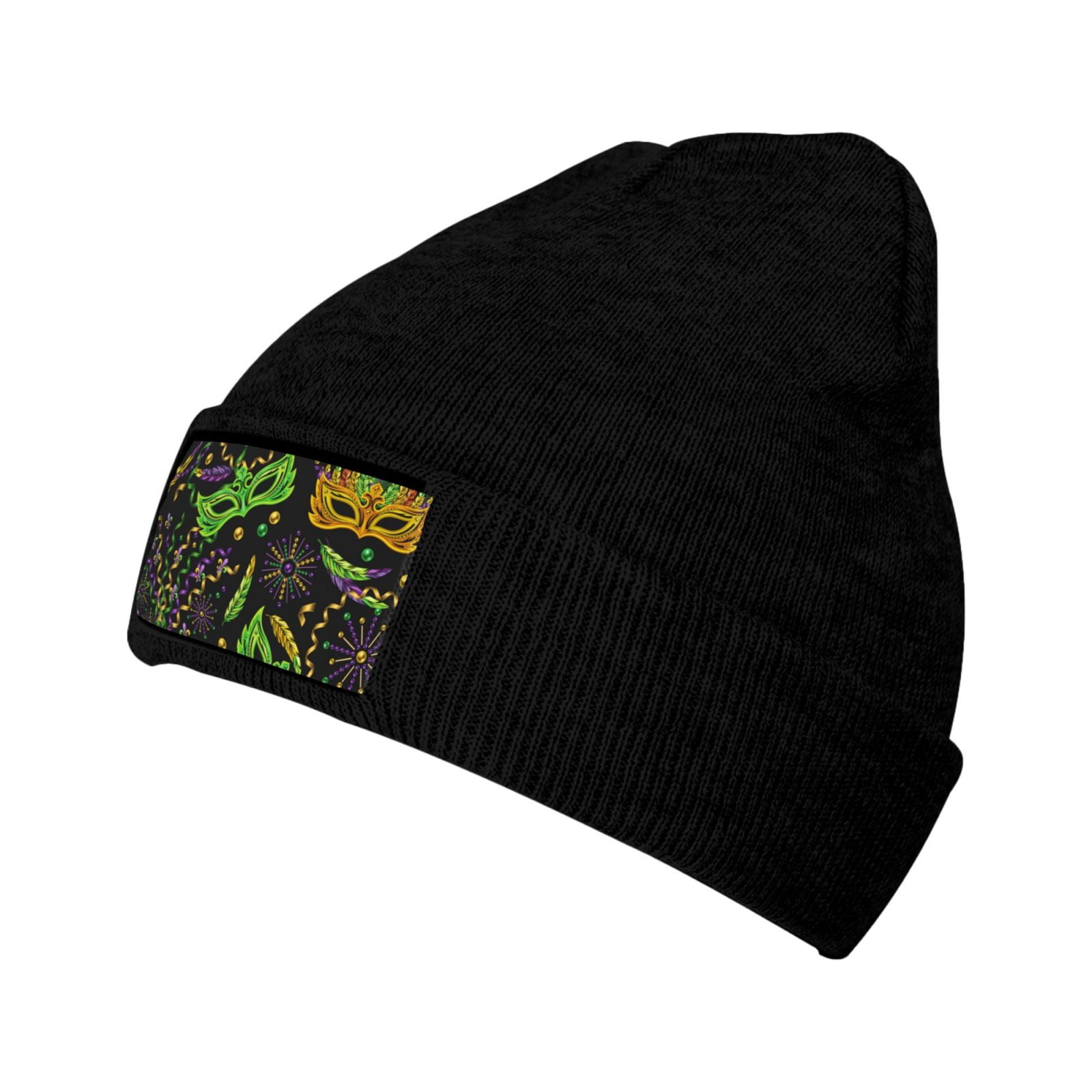 Junzan Carnival Mardi Gras3 Mens Winter Hats Thick Knit Cuff Beanie Cap ...