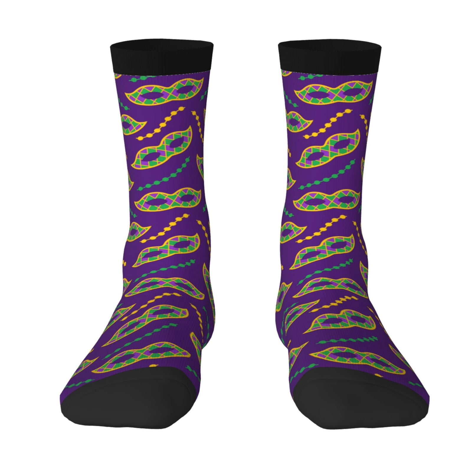 Junzan Carnival Masks And Beads Mens Funny Socks For Men Women Colorful ...