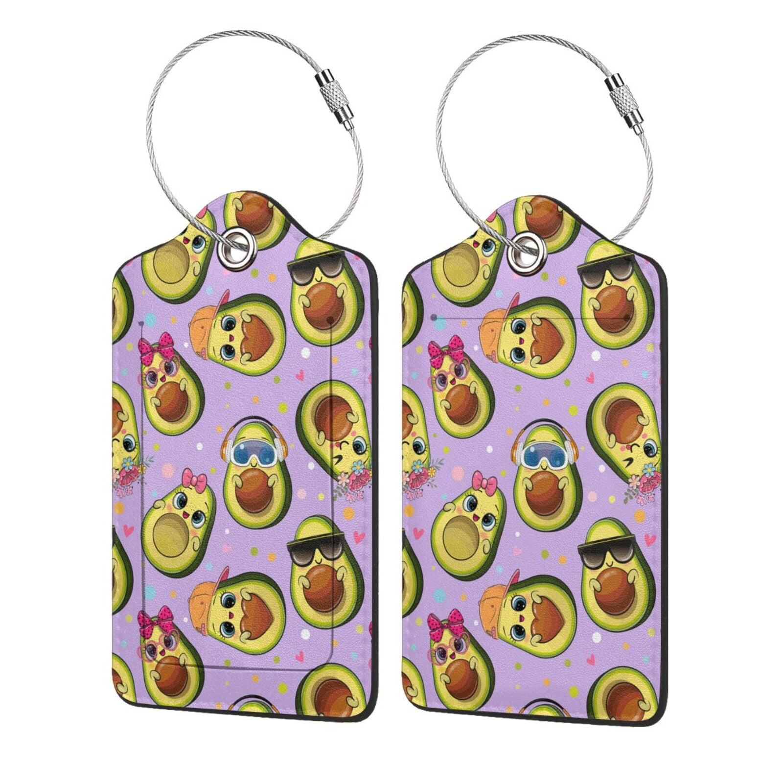 Junzan Cartoon Avocados for Luggage Tags,Leather Luggage Tags for ...
