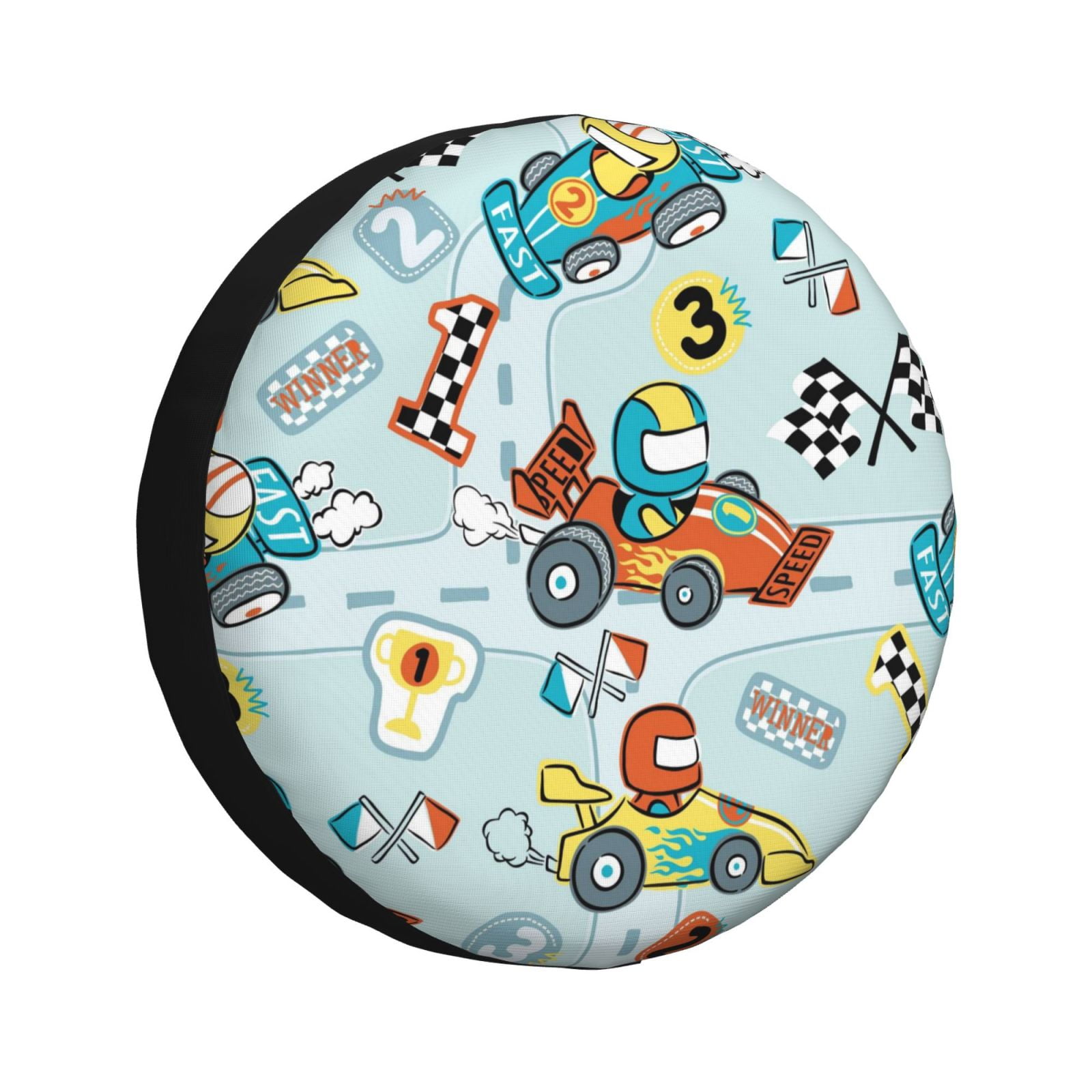 Junzan Cartoon Car Racing Tire Cover Wheel Protector for Truck SUV ...