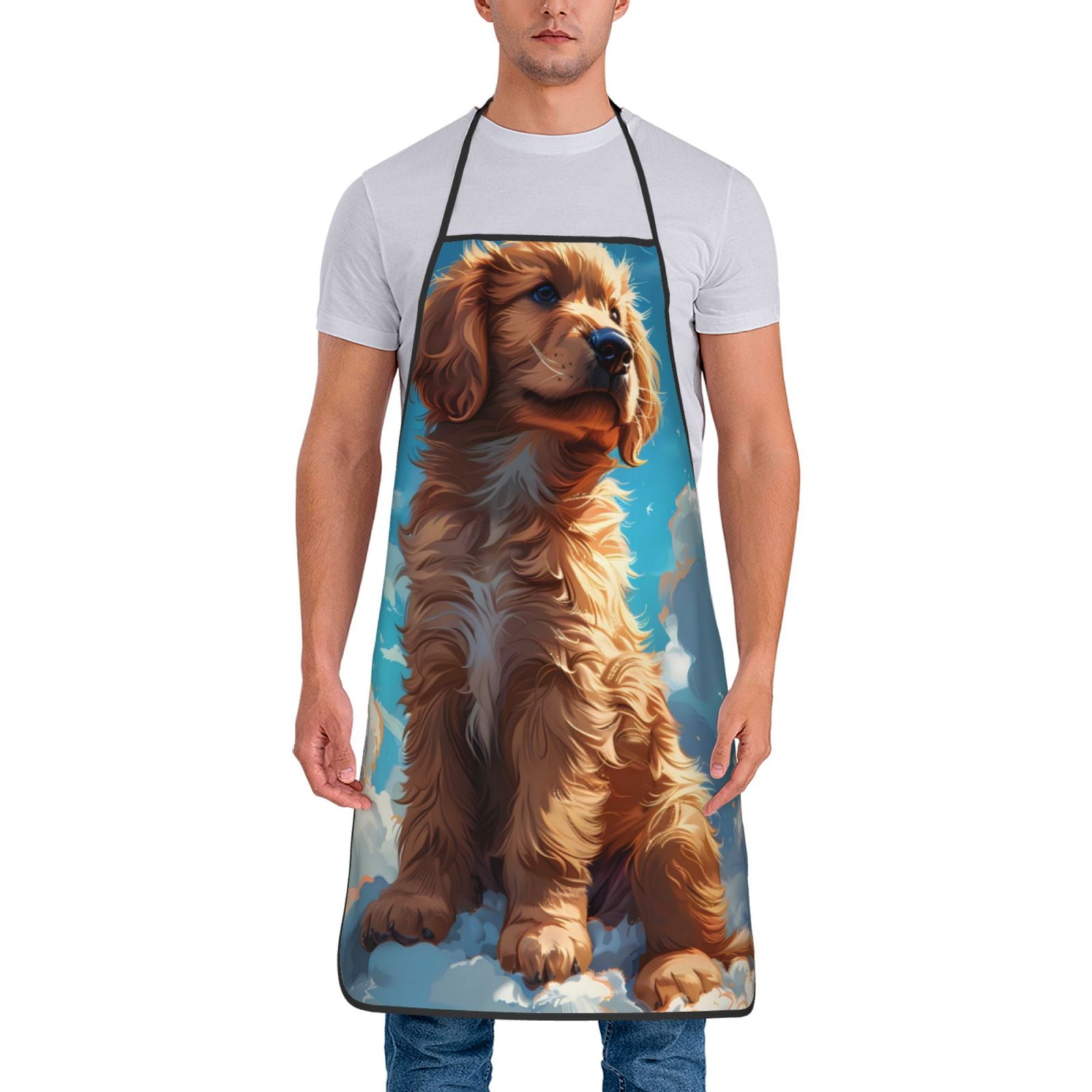 Junzan Cartoon Cloud Puppy Print Kitchen Cooking Aprons, Chef Apron for ...