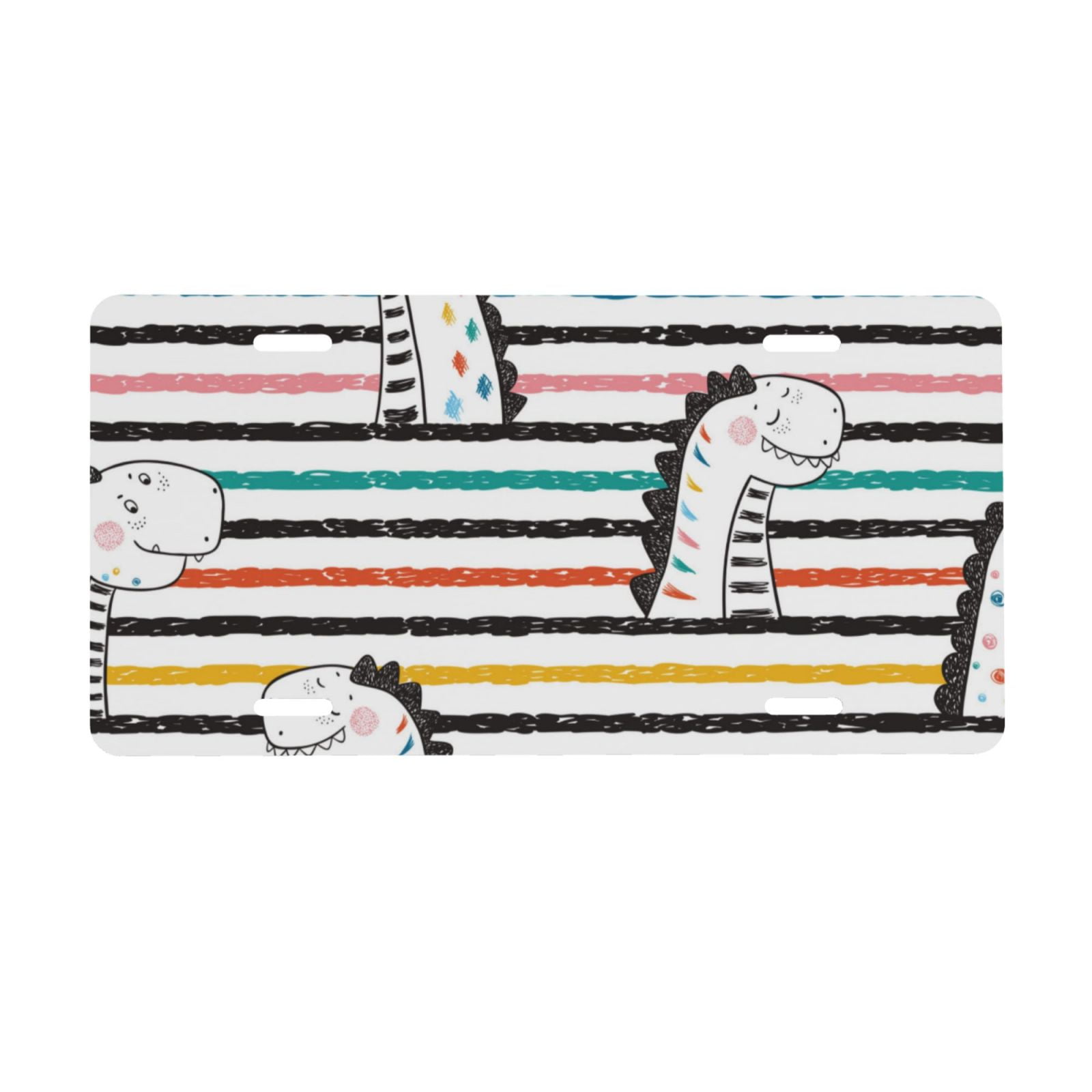 Junzan Cartoon Dinosaurs Front License Plate Covers Decorative Car ...